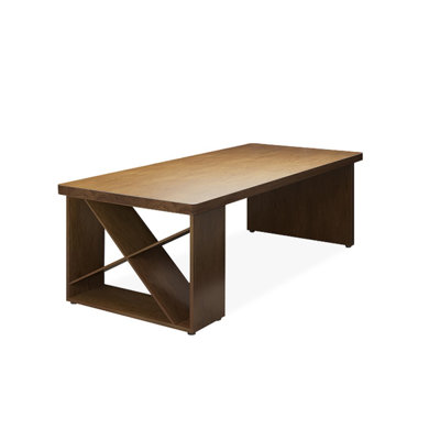 Groove Interior Walnut Rectangular Solid Wood desk | Wayfair