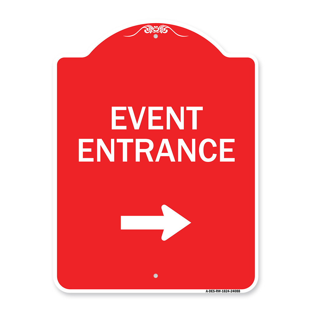 Signmission Designer Series Sign - Event Entrance (With Right Arrow ...