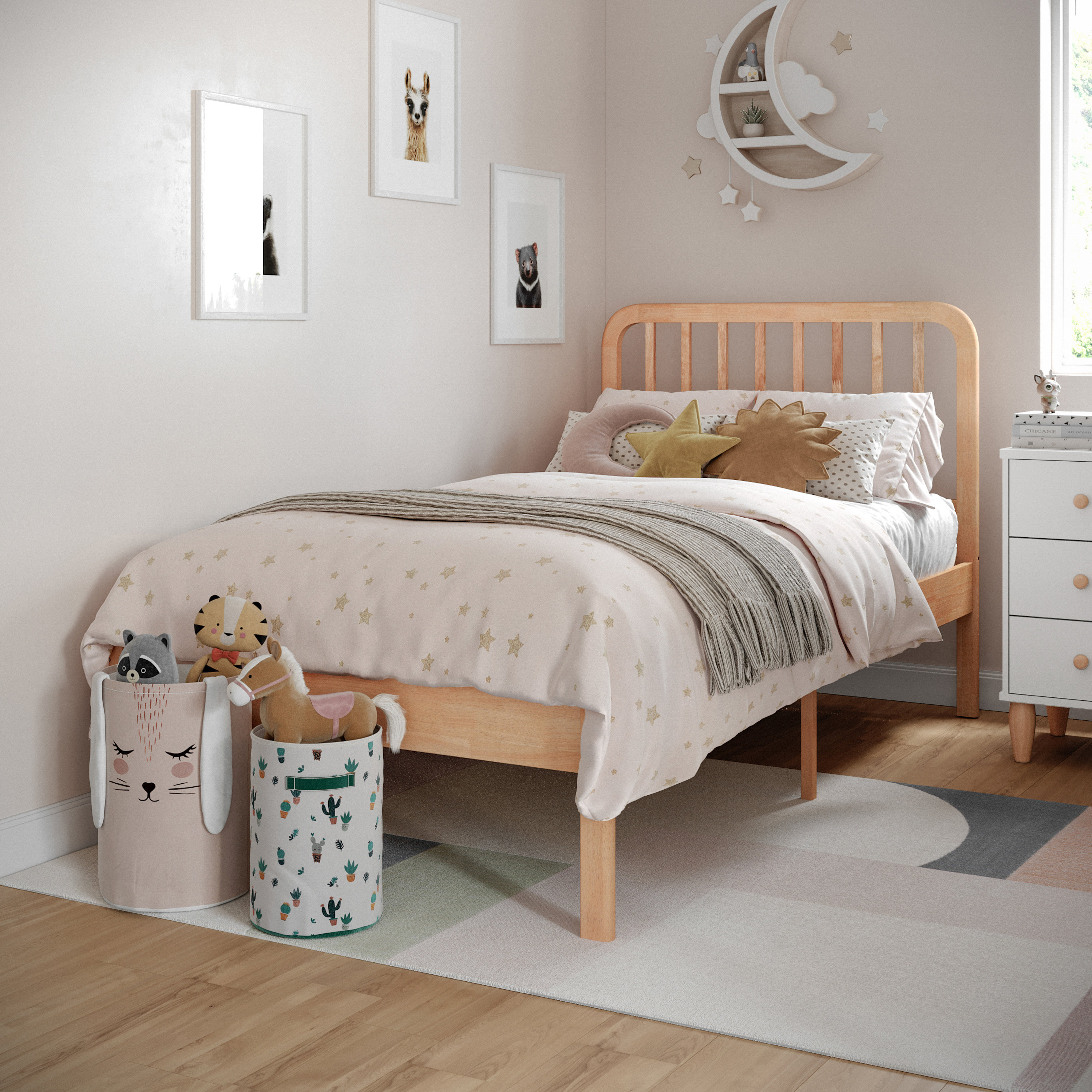 Isabelle & Max™ Aurey Wooden Platform Bed Frame With Slatted Headboard ...