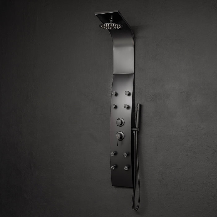 AKDY 8-Jet Multifunction Stainless Steel 57" Shower Panel with ...