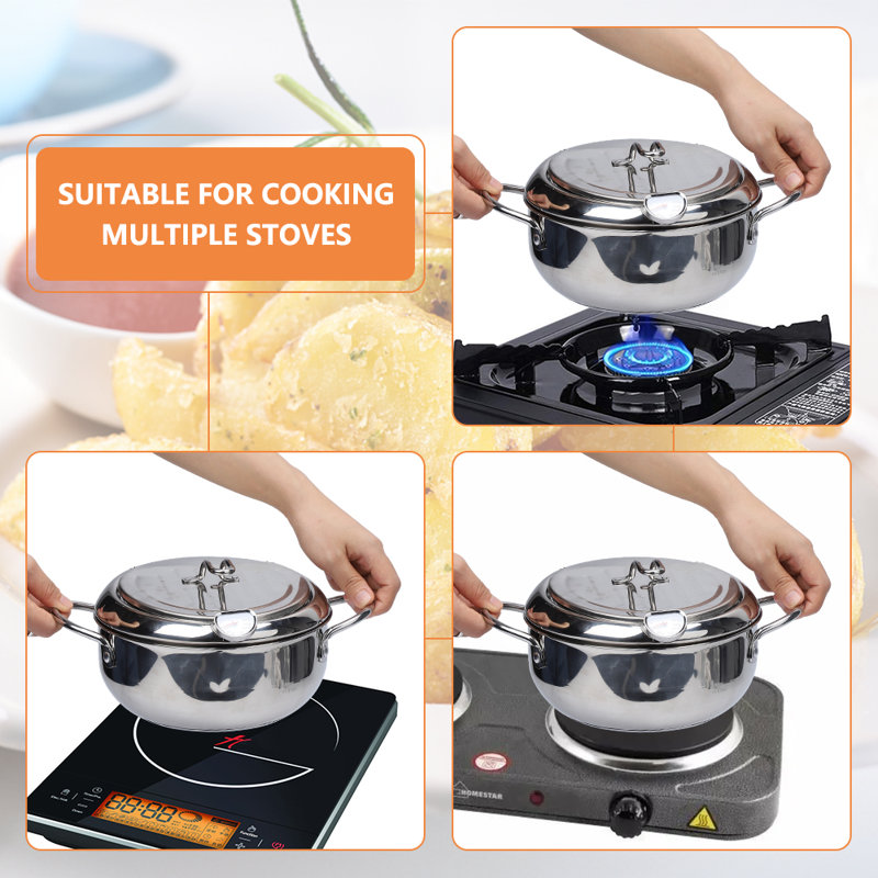 Espiron Optimum Deep Fryer Pot Tempura Frying Pan 304 Stainless Steel ...