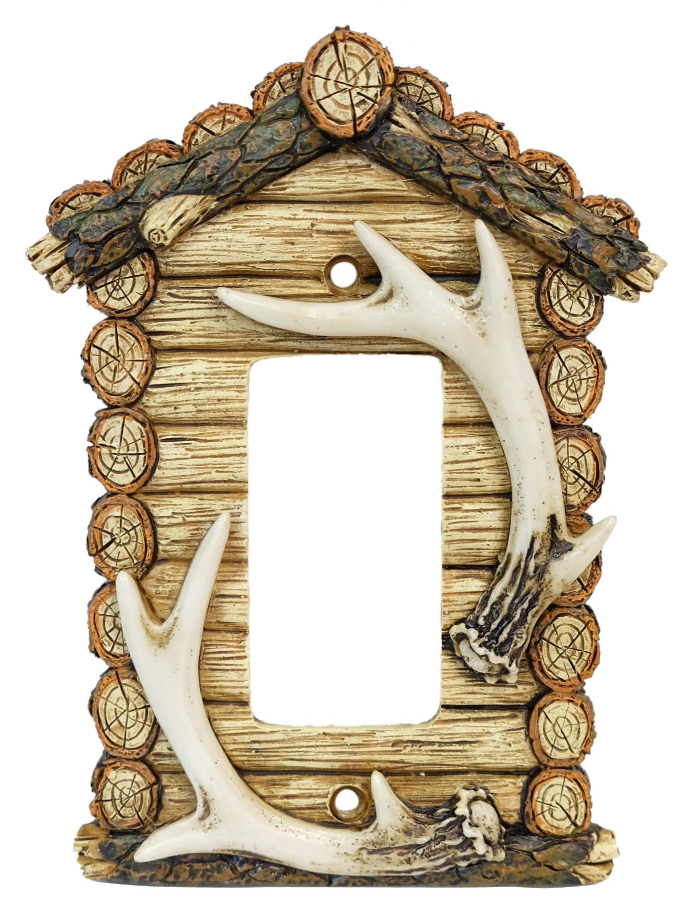 Decor Idea Decorative Single Rocker 1 Gang Switch Plate for Rustic Log ...