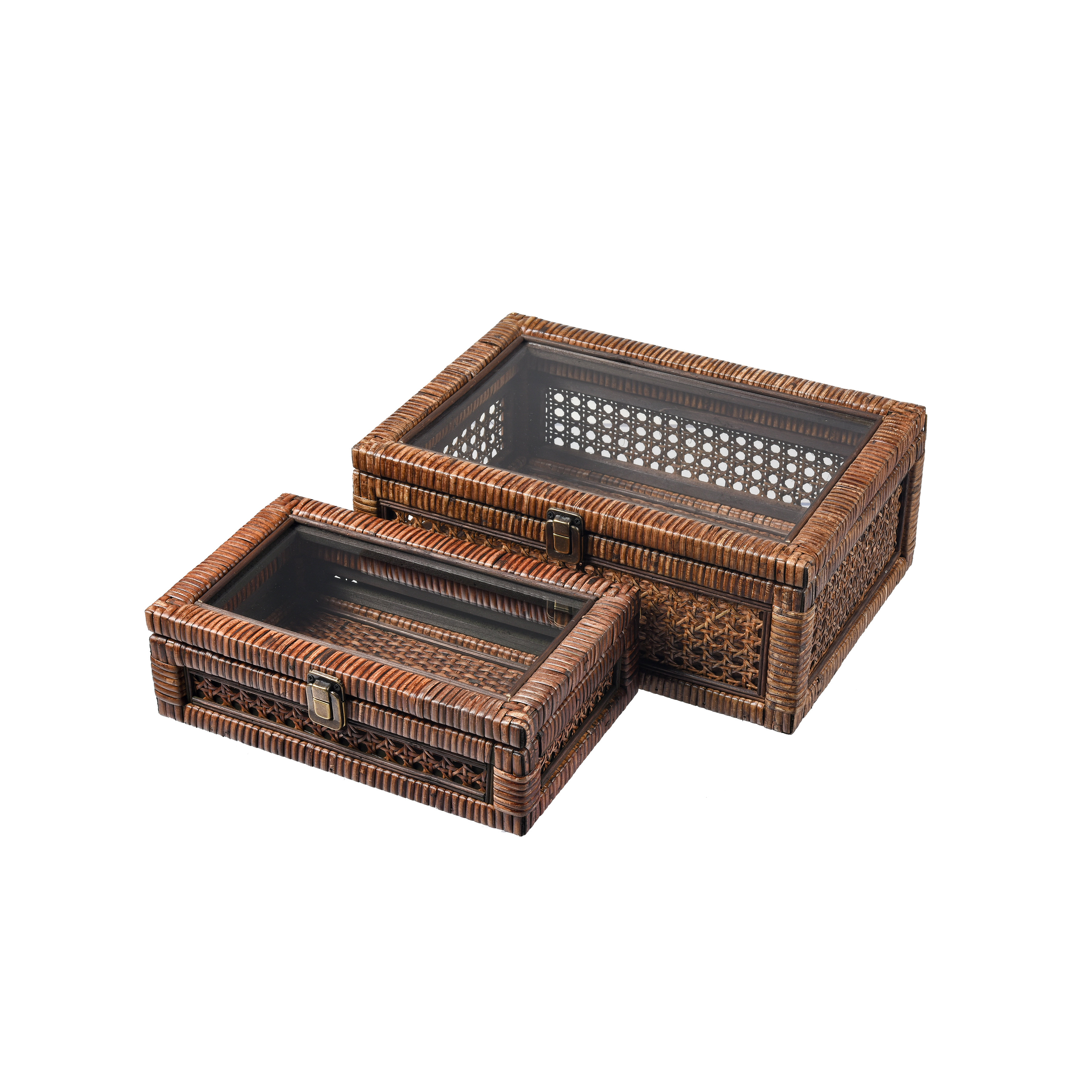 One Allium Way® Bowman Box - Set of 2 Rich Brown | Wayfair