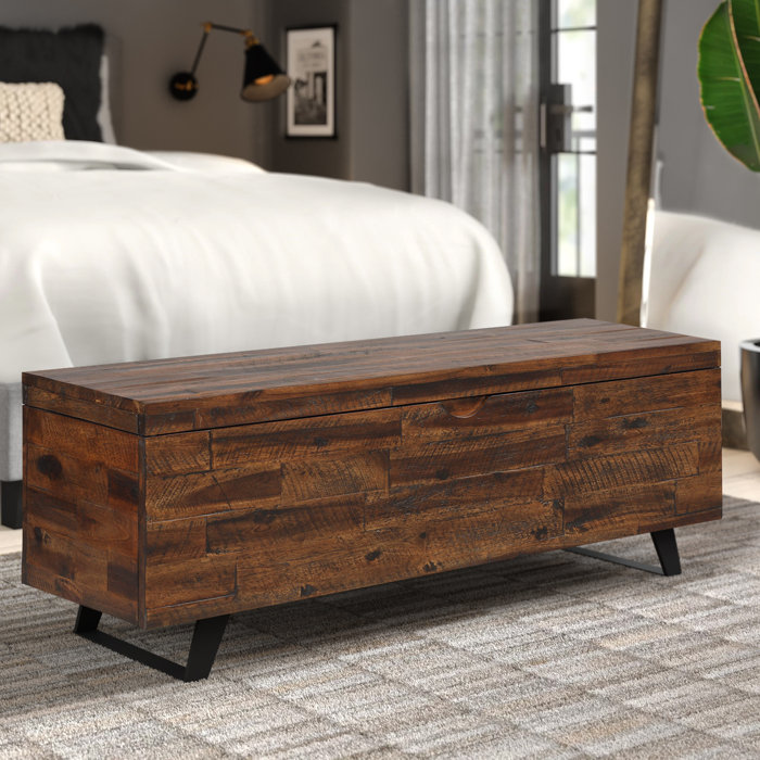 Steelside™ Coburn Solid Wood Storage Bench & Reviews | Wayfair