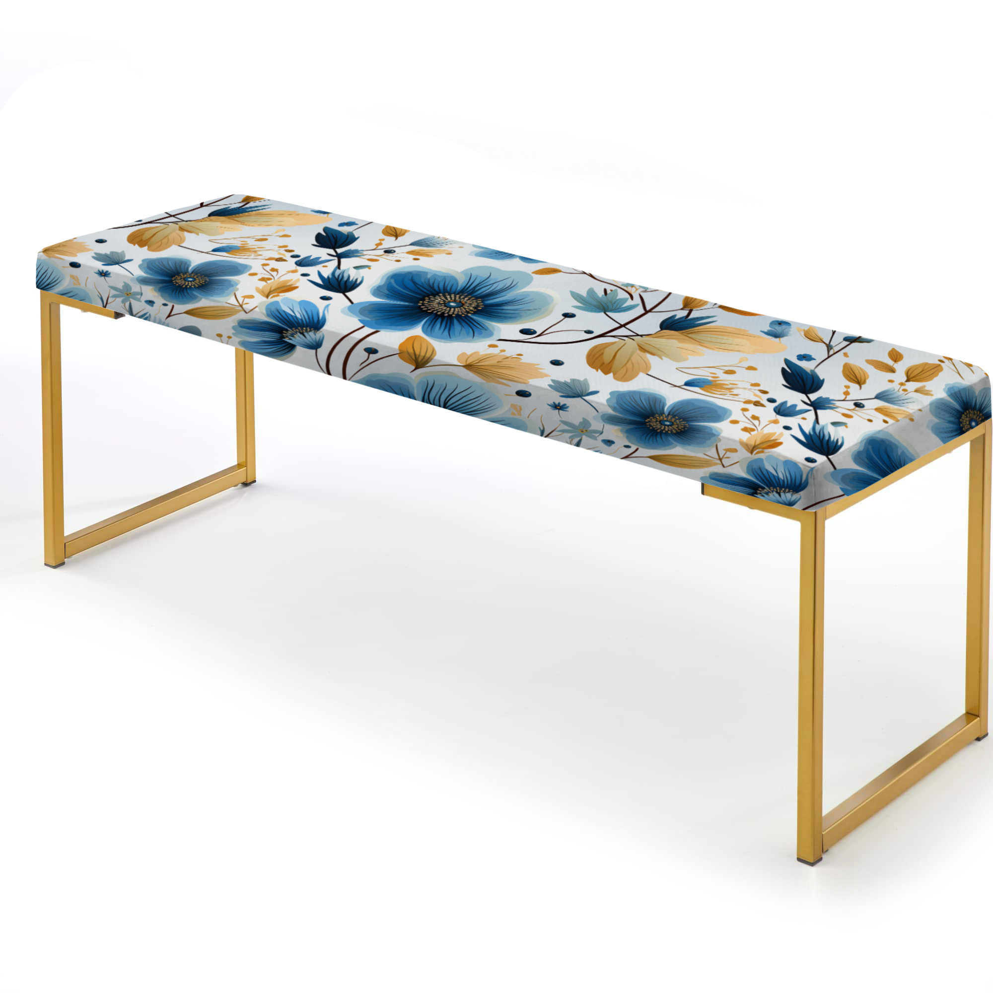 Design Art Watercolor Whimsy Blue Floral Melody II - Floral Upholstered ...