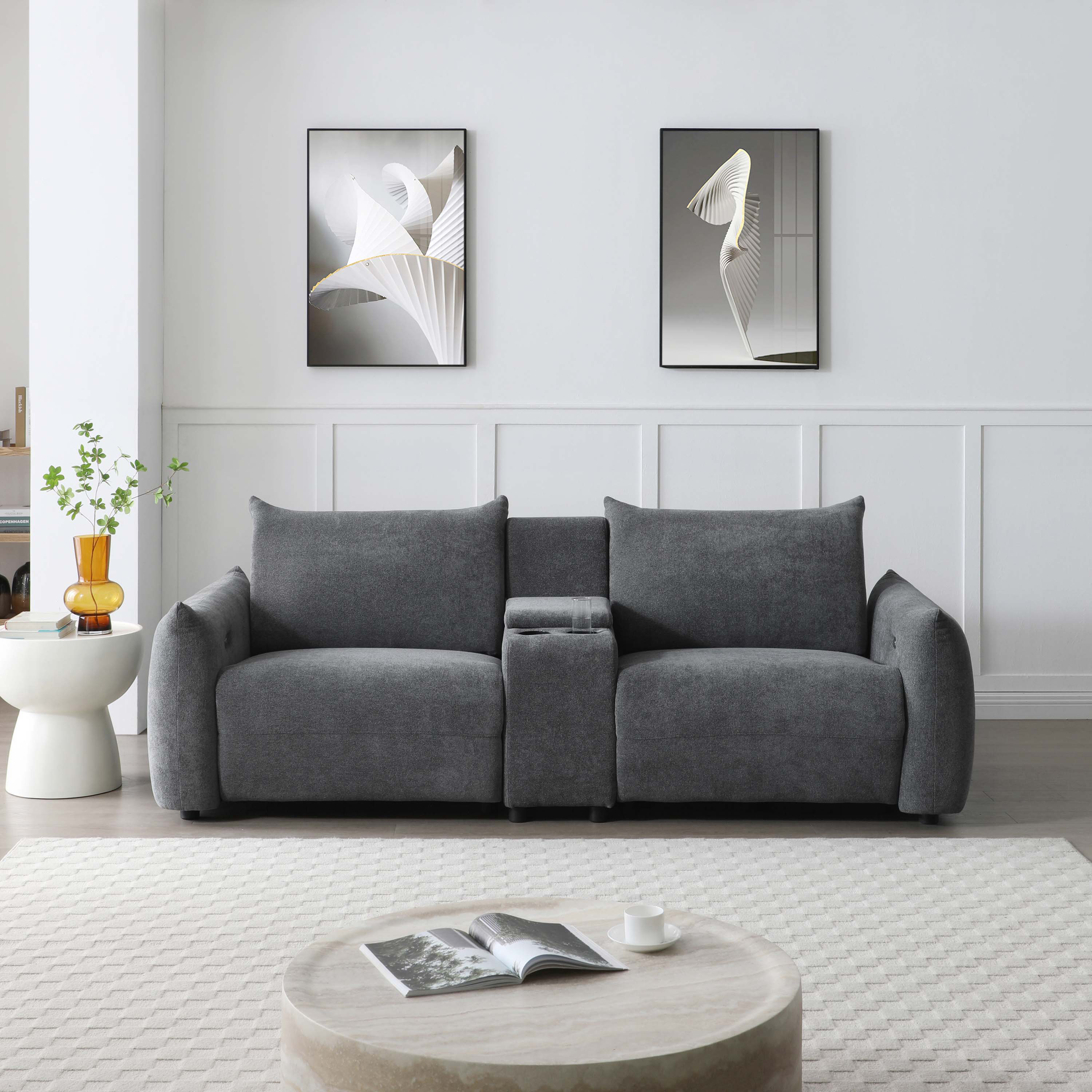 Latitude Run® Power Lift sofa with 2 Cup Holders And Storage Box,USB ...