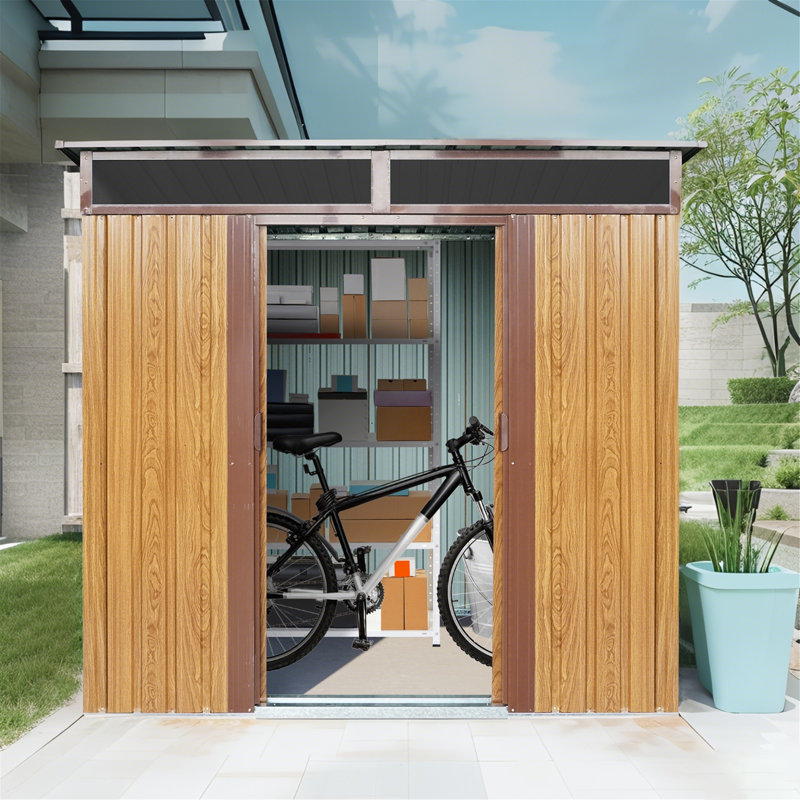 Modern Escapes Decor Outdoor 6ft×5ft Steel Frame Weather-Resist Storage ...