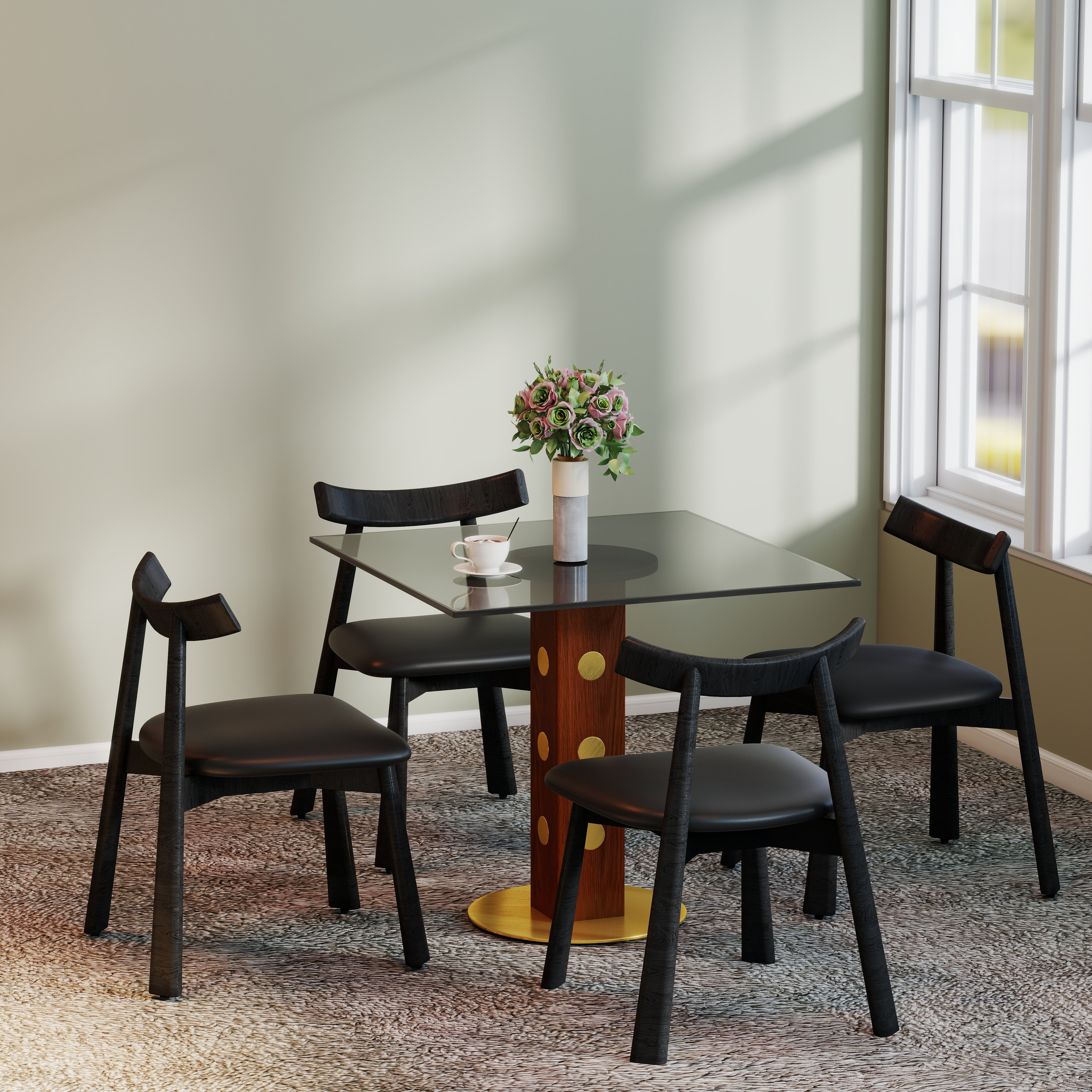 Mercer41 4 - Person Square Pedestal Dining Set | Wayfair