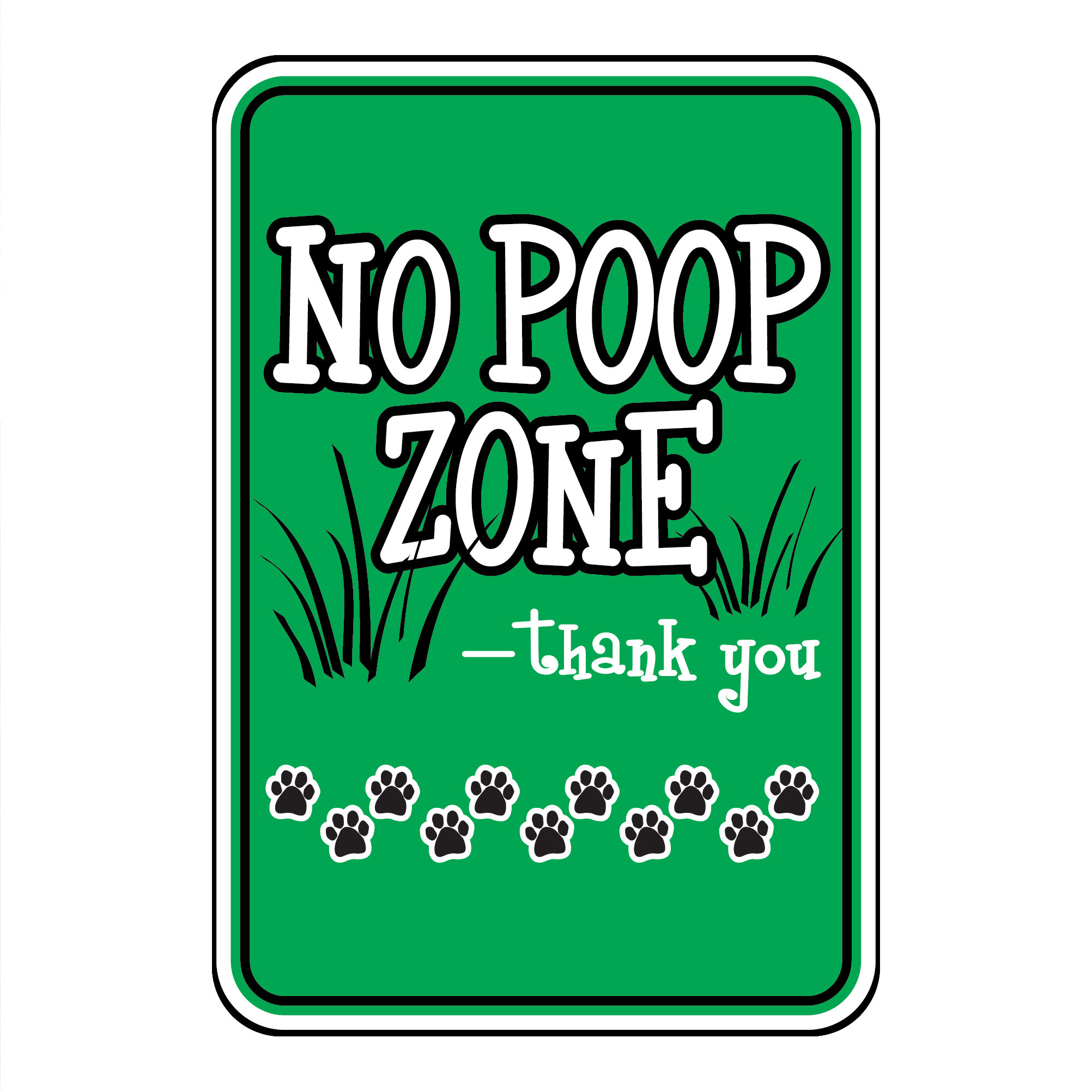 Imagine This Company No Poop Zone Green Mini Garden Sign | Wayfair