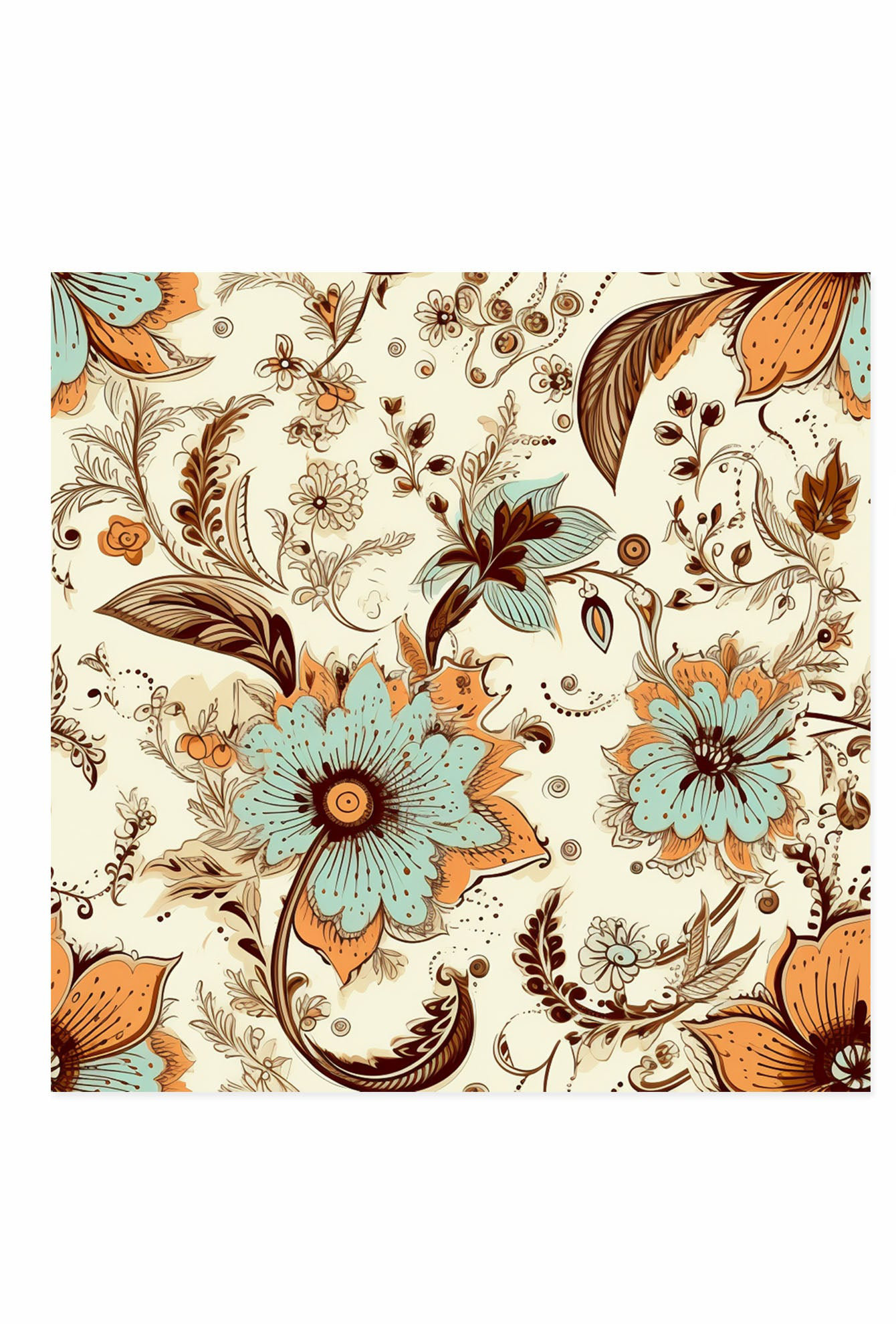 Winston Porter Floral Boho Henna Flowers III Bohemian Unframed Art ...