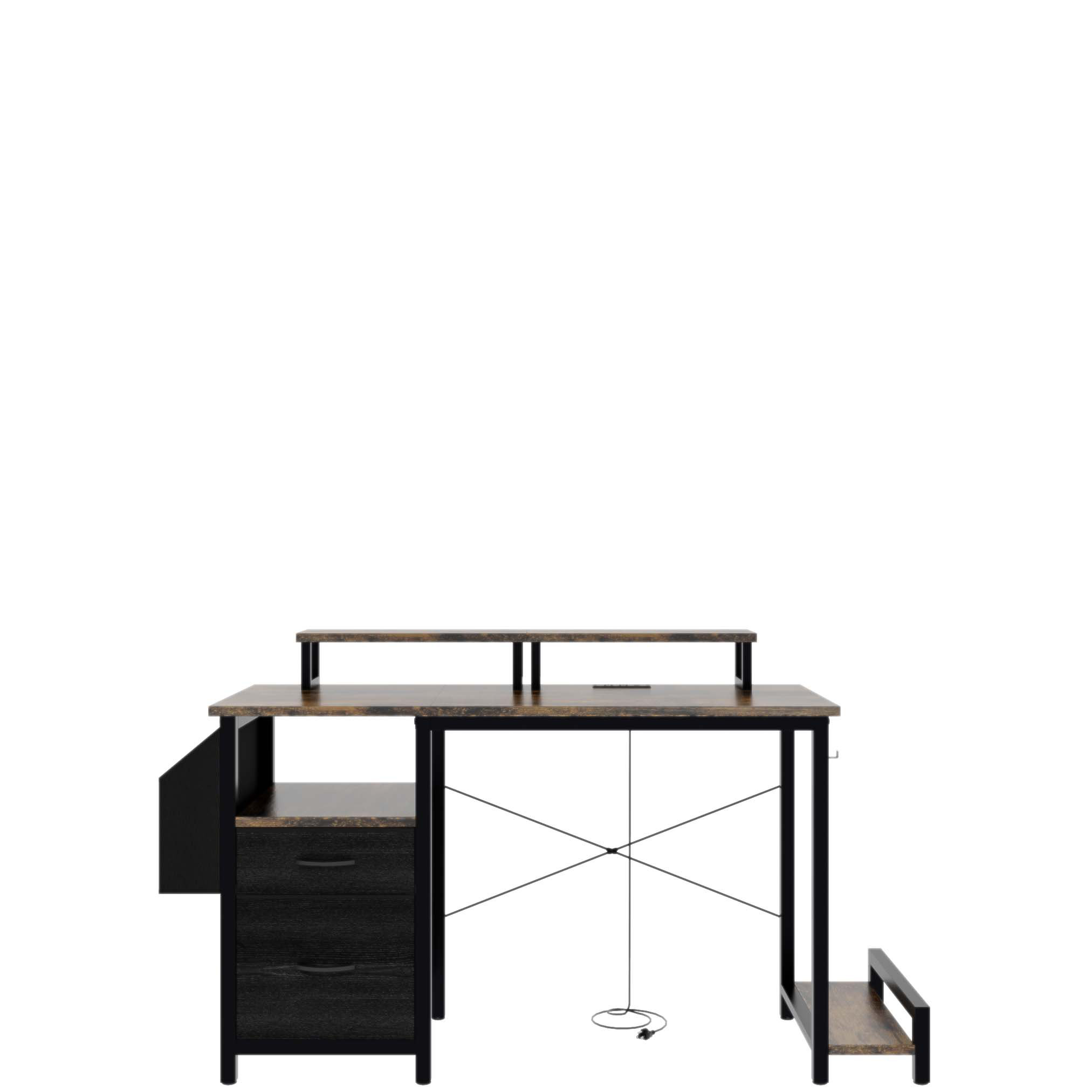 17 Stories Multifunctional 47.27 Inch Office Desk with Power Outlets ...