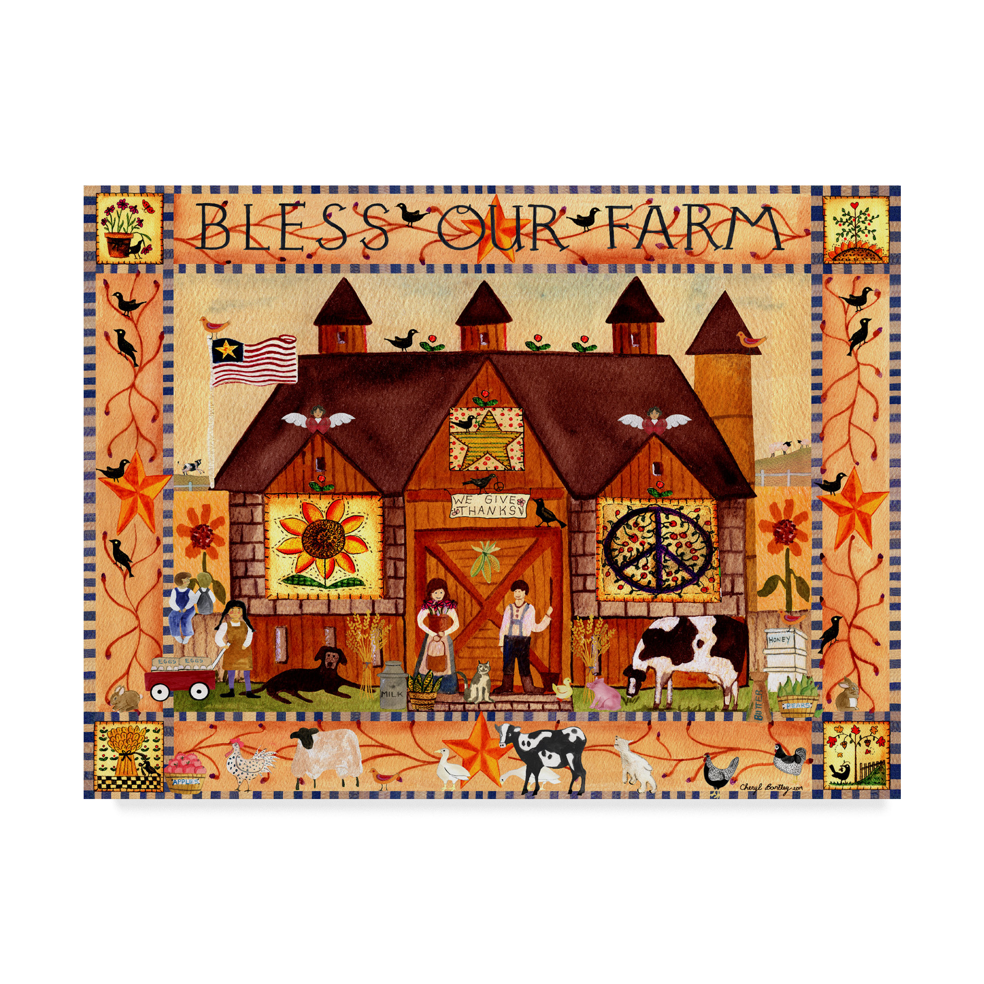Winston Porter 'Bless Our Farm' Acrylic Painting Print on Wrapped ...