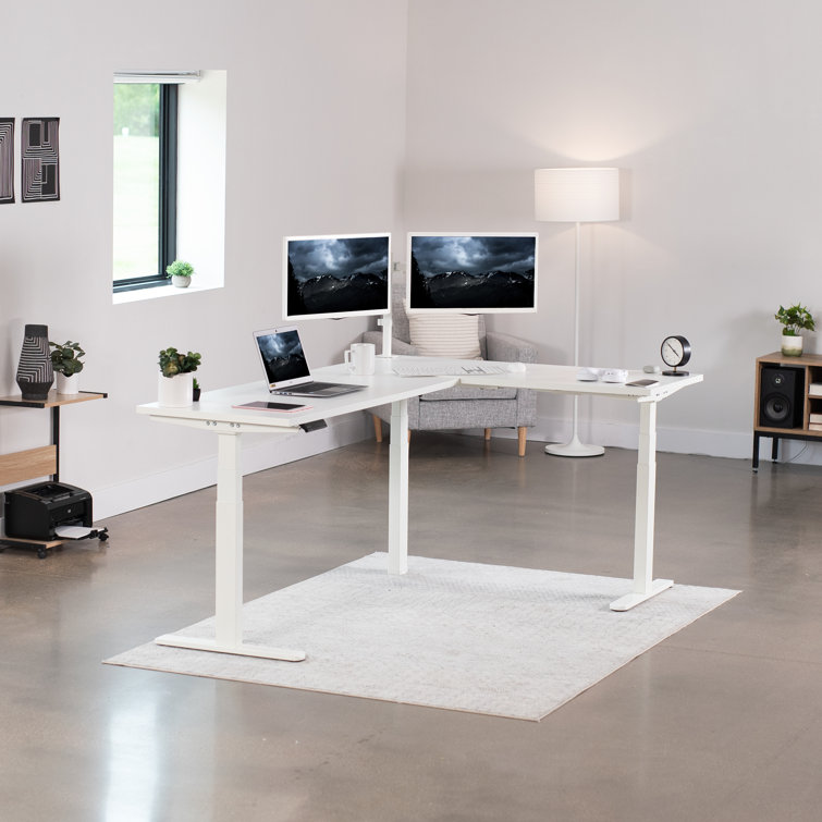 VIVO Electric 78" x 55" Stand Up Corner Desk, 3E5SW Series | Wayfair