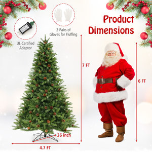 The Holiday Aisle® 7' Lighted Artificial Christmas Tree - Stand ...