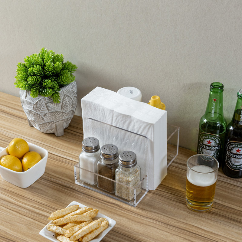 Prep & Savour Kitchen Napkin Holder With Spice Rack | Wayfair