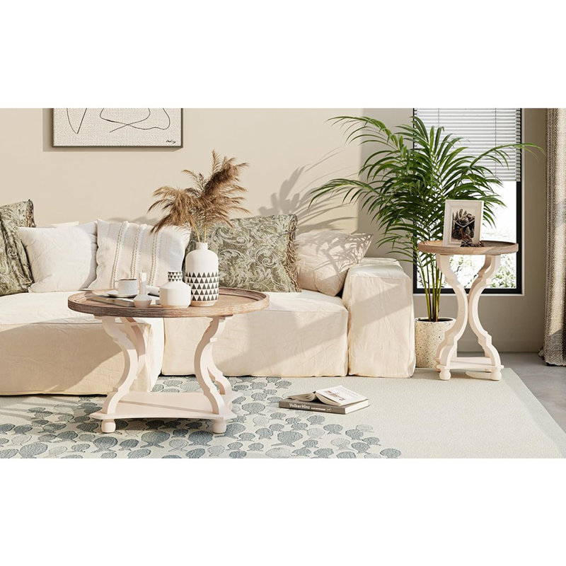 Ophelia & Co. Plaisance Rustic Farmhouse Cottage Core Coffee Table ...