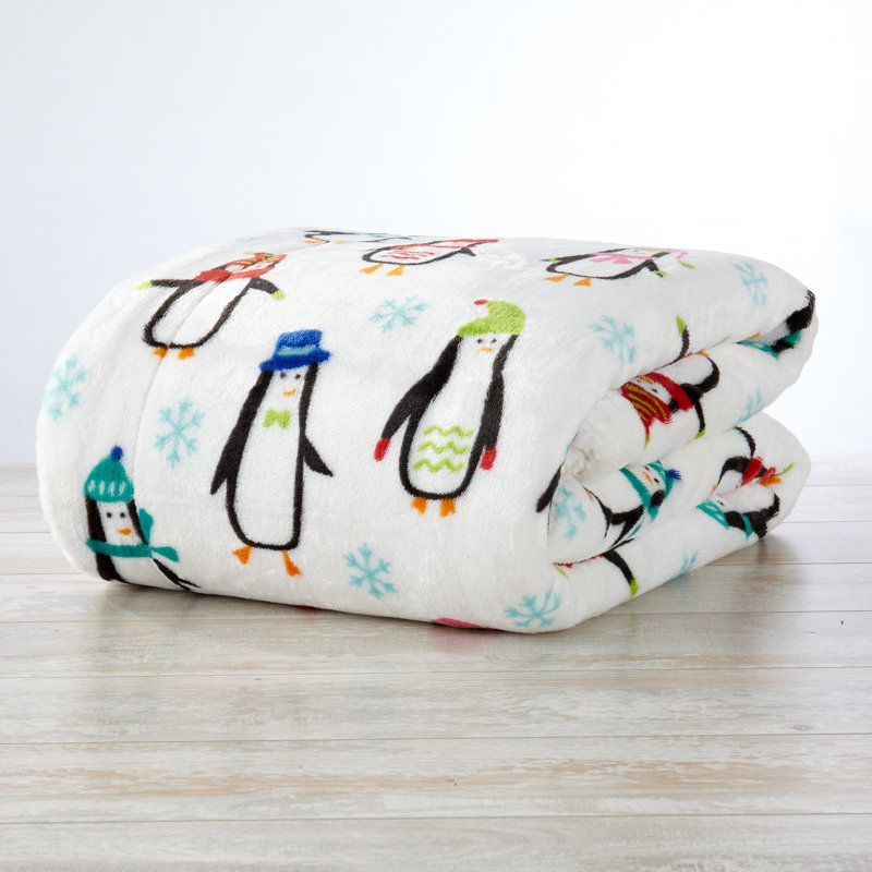 FreshFolds Ultra Soft Plush Reversible Holiday Throw Blanket & Reviews ...