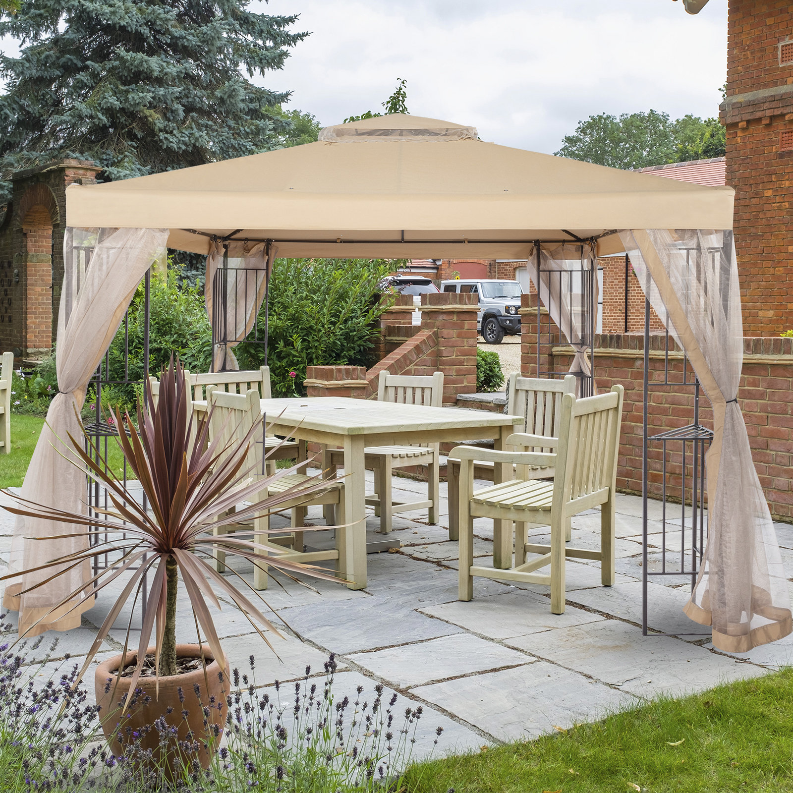 Ktaxon 10 Ft. W X 10 Ft. D X 8.8 Ft. H Heavy Duty Patio Gazebo With ...