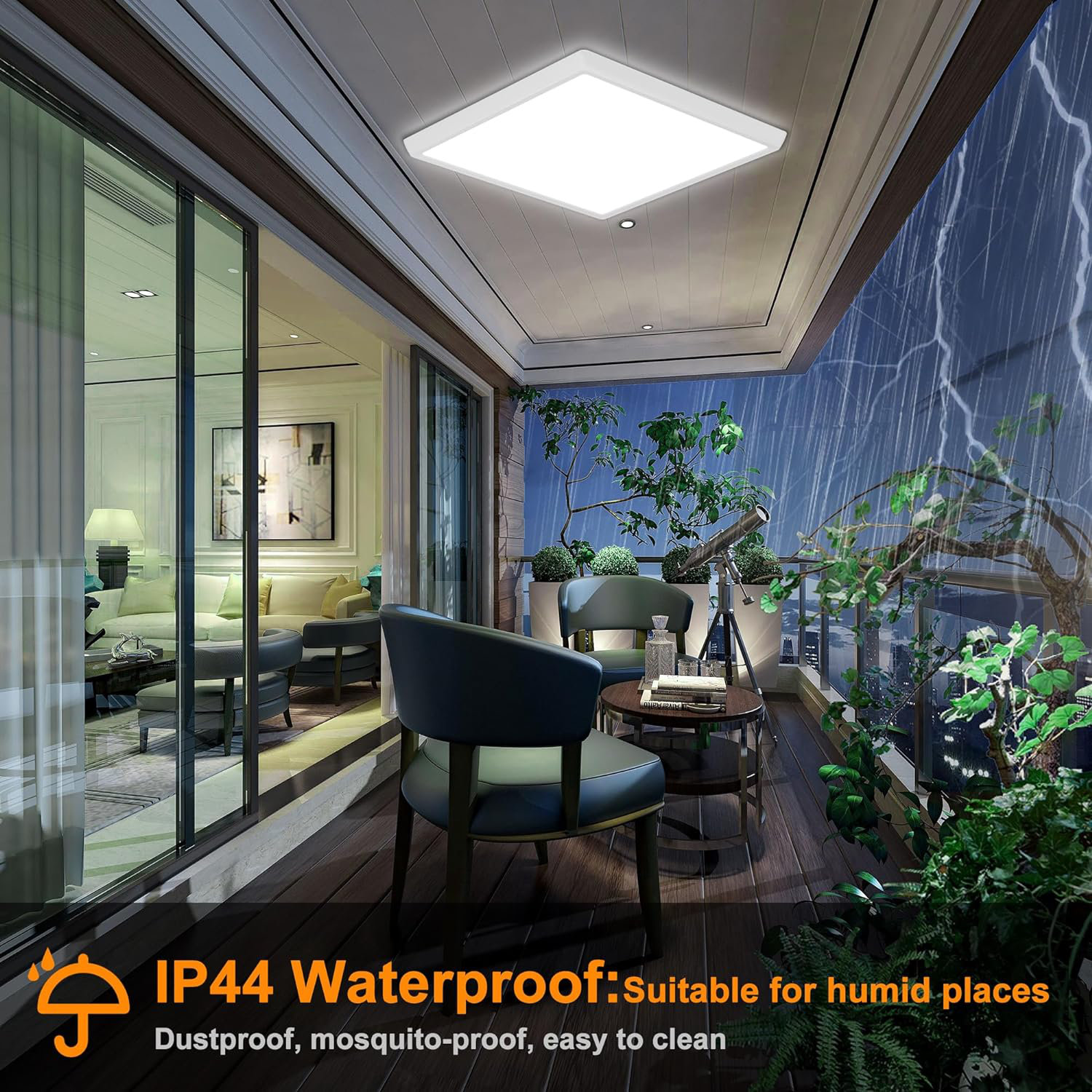 c&g home Motion Sensor Ceiling Light, 12 Inch Square Motion Sensor ...