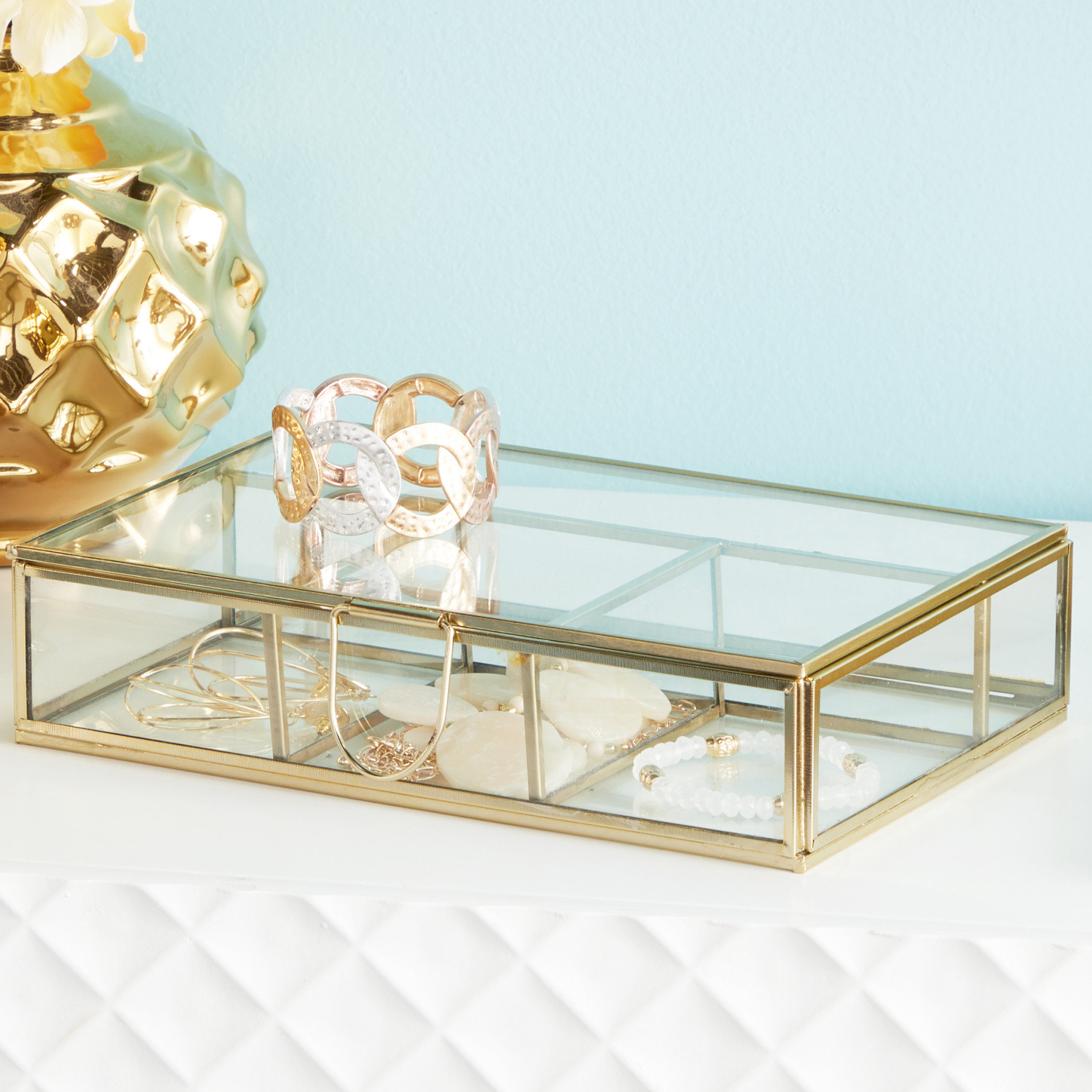 Mercer41 Glass Decorative Jewelry Box with Clear Glass & Reviews | Wayfair