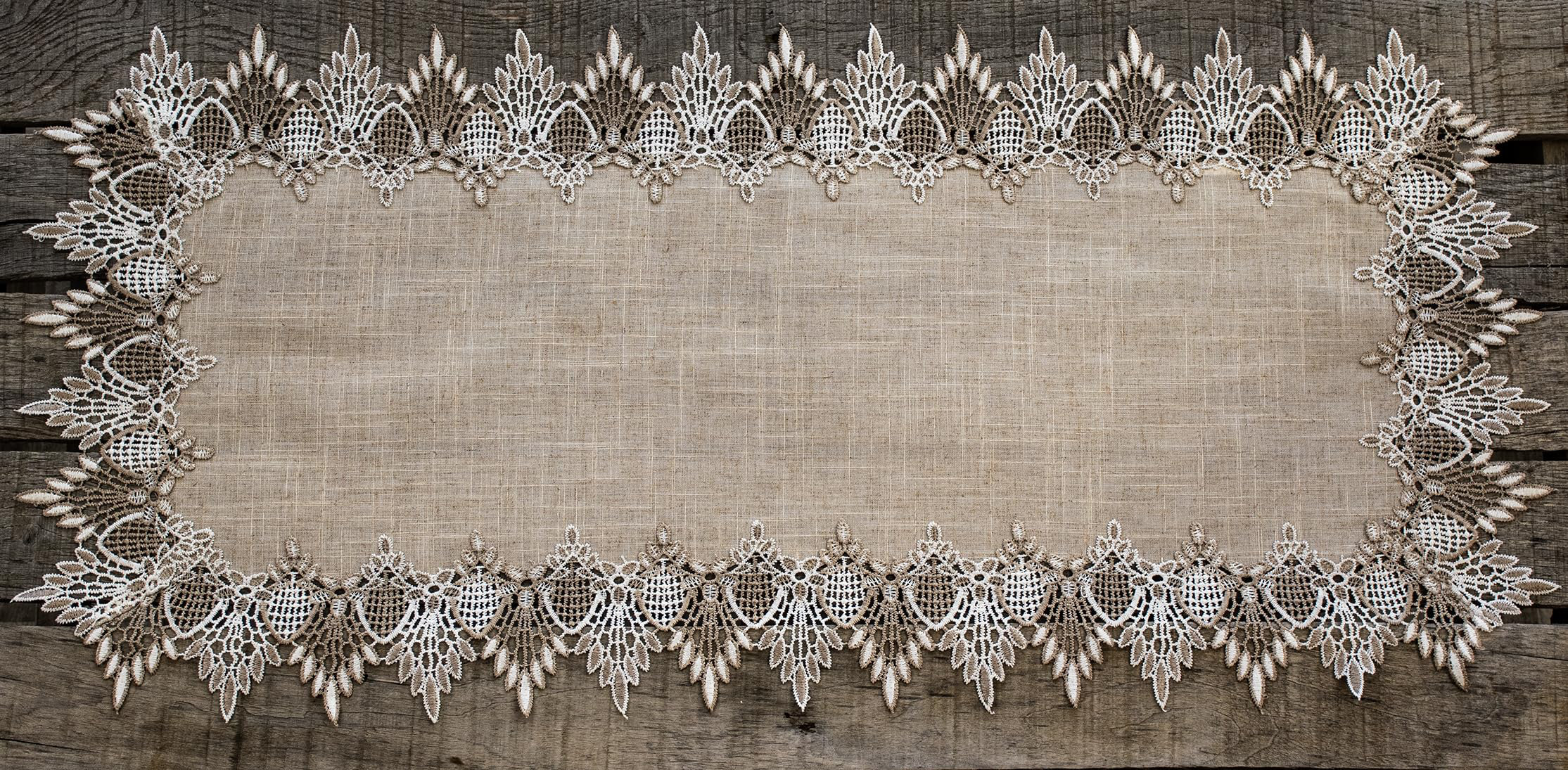 Rosalind Wheeler Lace Runner Neutral Earth Tones Table Runner Dresser ...