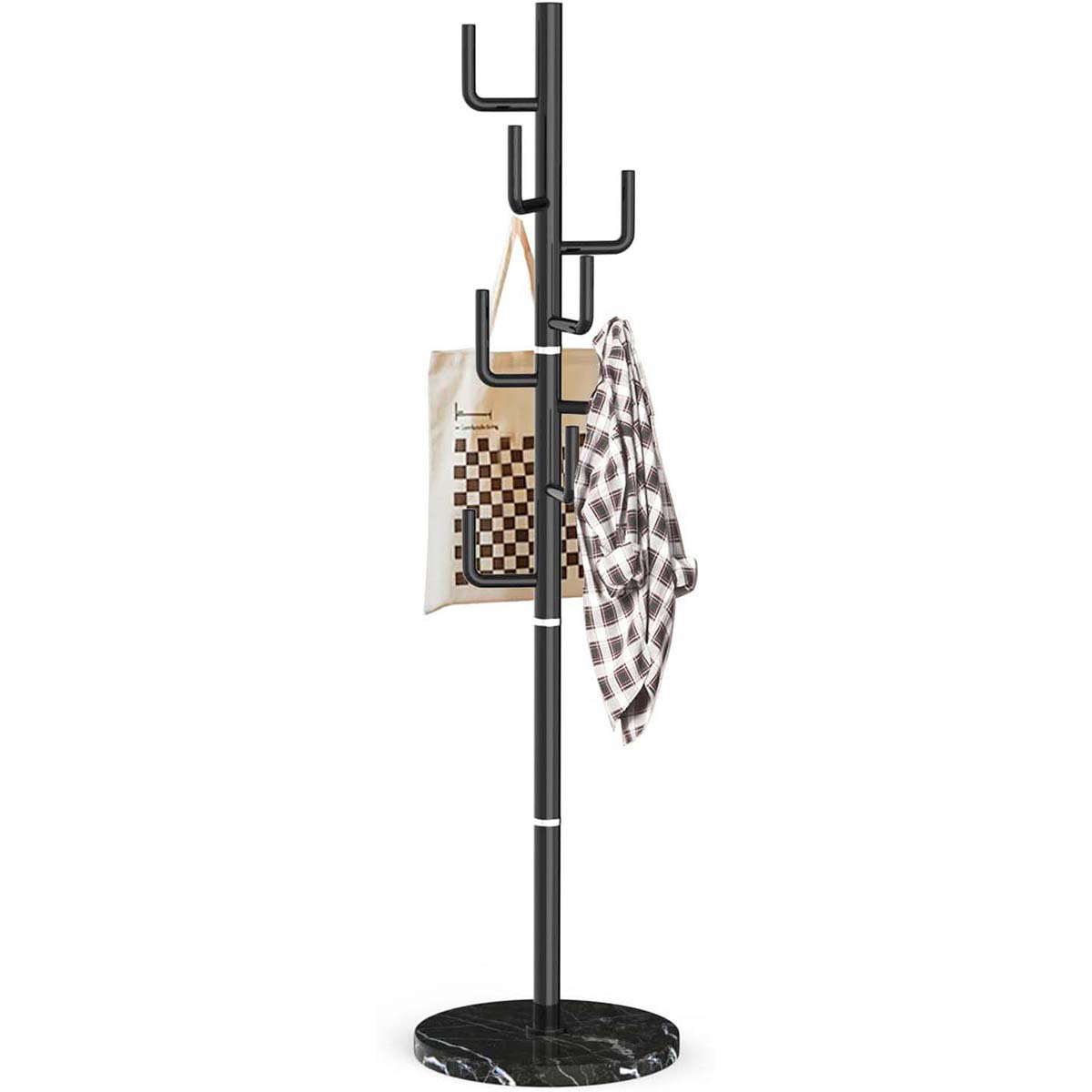 Ivy Bronx Modern Metal Coat Rack Stand With Natural Marble Base, Heavy ...