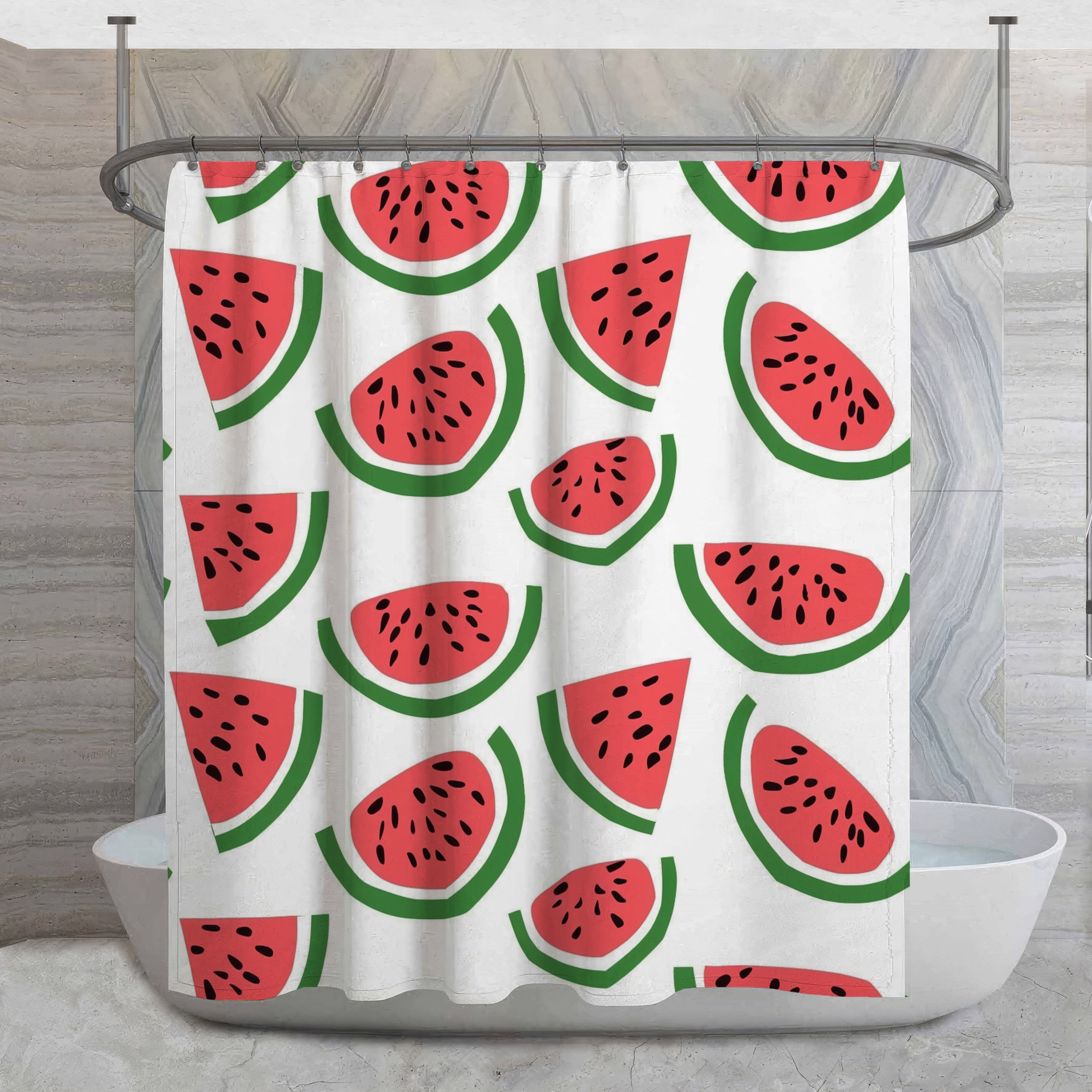 Hokku Designs Watermelon Shower Curtain - Fruit Bathroom Decor ...