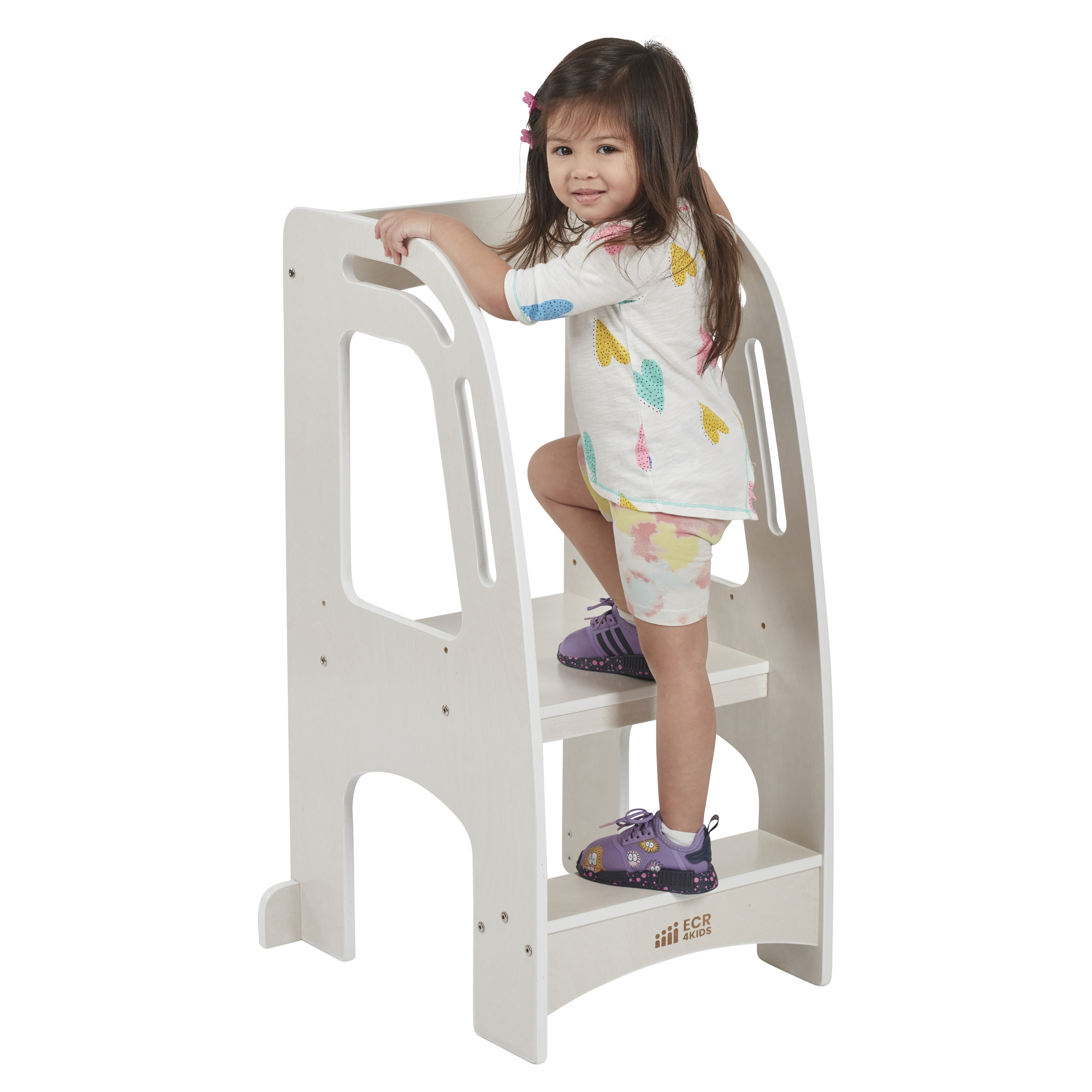 ECR4Kids Chef's Helper Kitchen Tower, White Wash - Wayfair Canada