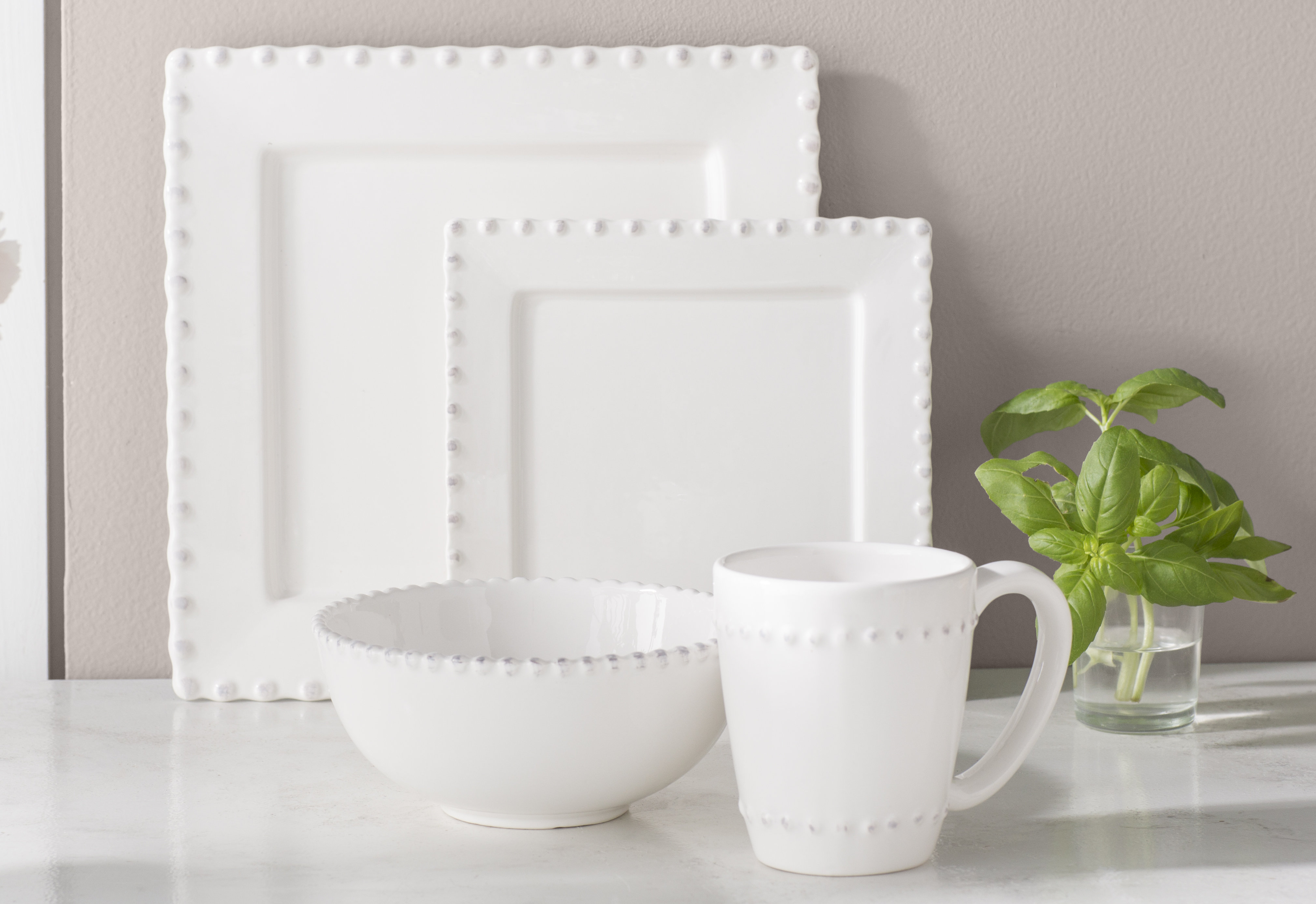 Birch Lane™ Carwell Square 16 Piece Dinnerware Set, Service for 4 ...