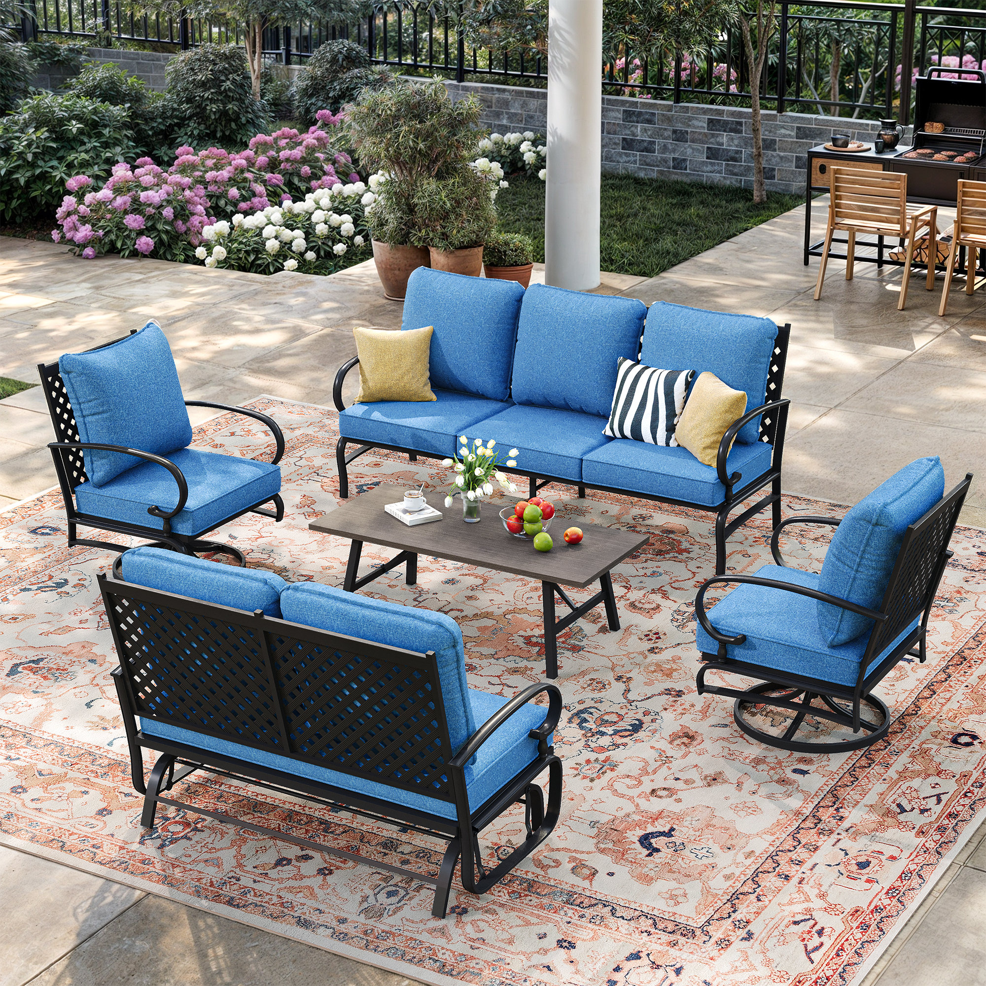 Lark Manor™ 5 Piece Outdoor Conversation Set & Reviews | Wayfair