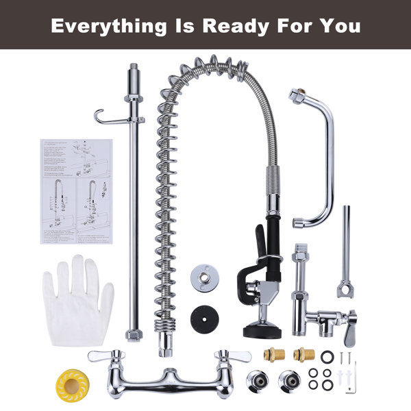 iVIGA Commercial Kitchen Faucet with Pre-Rinse Sprayer 43 Inch | Wayfair