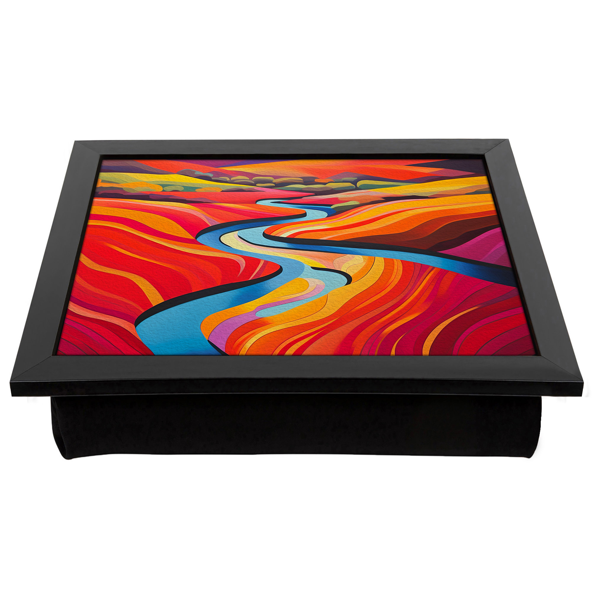17 Stories Stream Colour Field Art Lap Tray with Cushion | Wayfair.co.uk