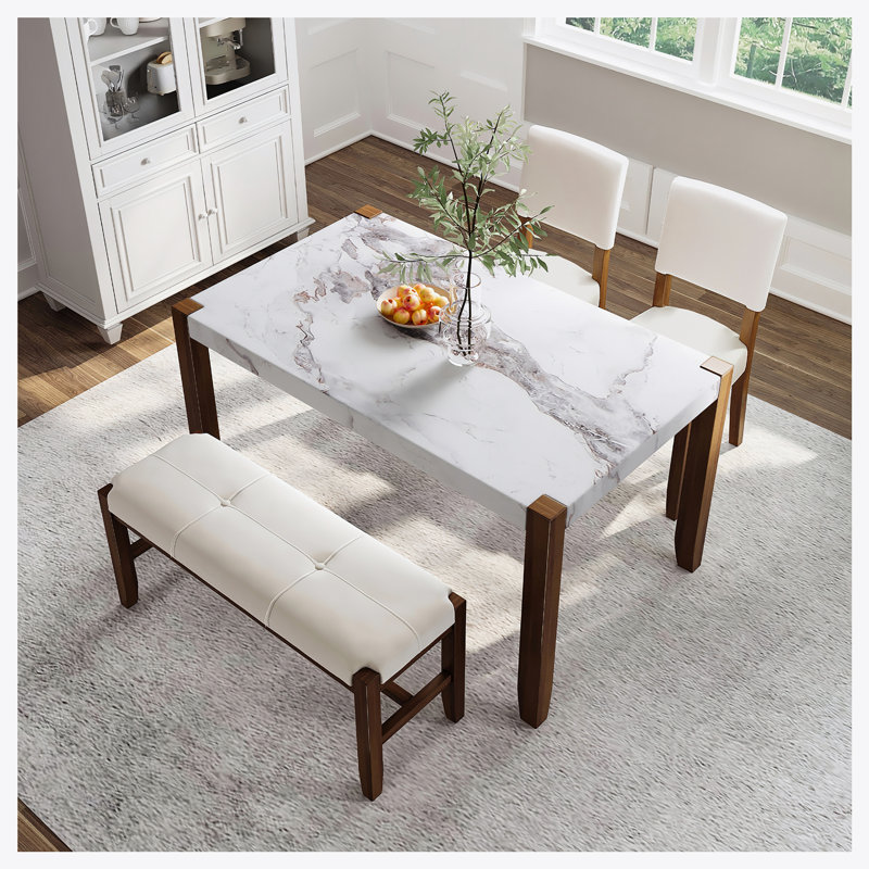 George Oliver 4 Pieces Dining Table Sets, with Fixed Table | Wayfair