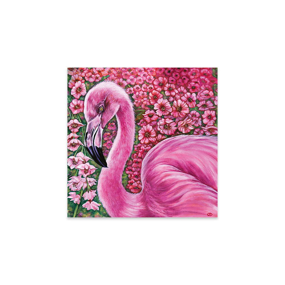 Bay Isle Home™ Pink Flamingo by Cyndi Dodes - No Frame Painting | Wayfair