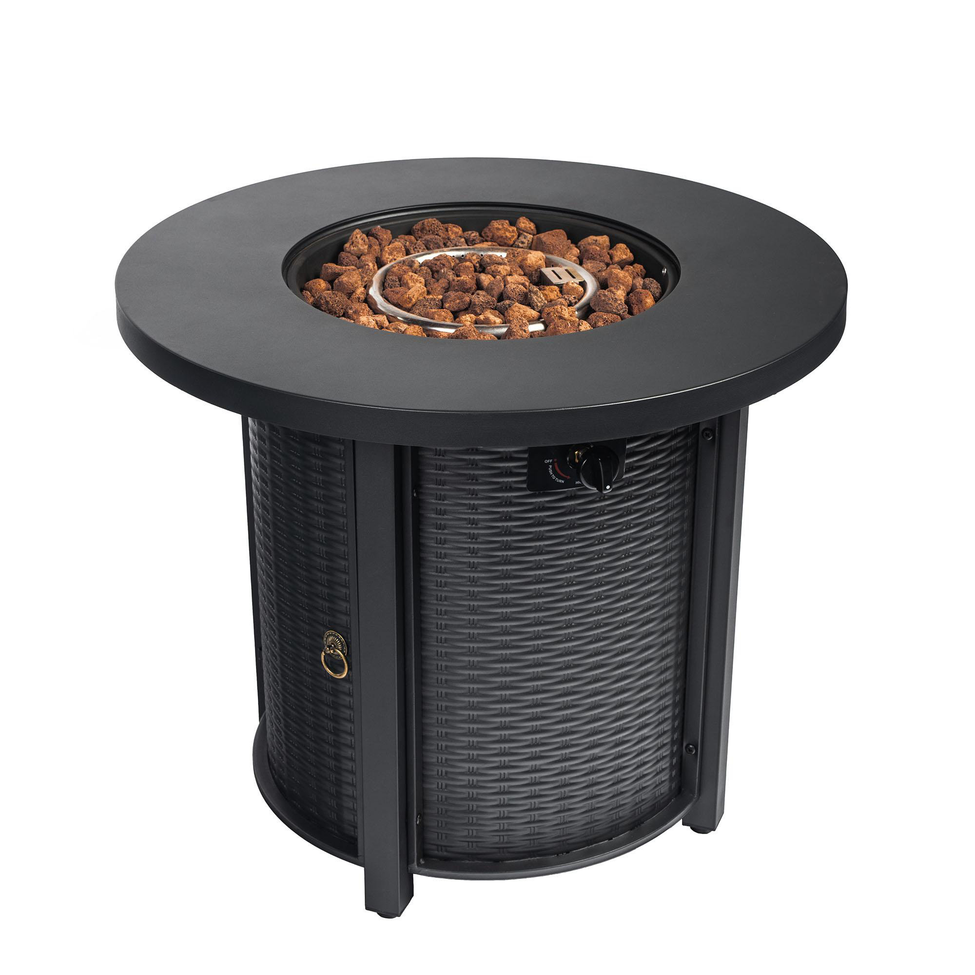 Latitude Run® Propane Round Fire Table 40000BTU Propane Fire Pit Table ...