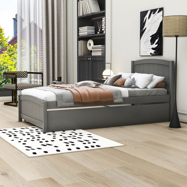 Red Barrel Studio® Twin Platform Bed with Trundle & Reviews | Wayfair