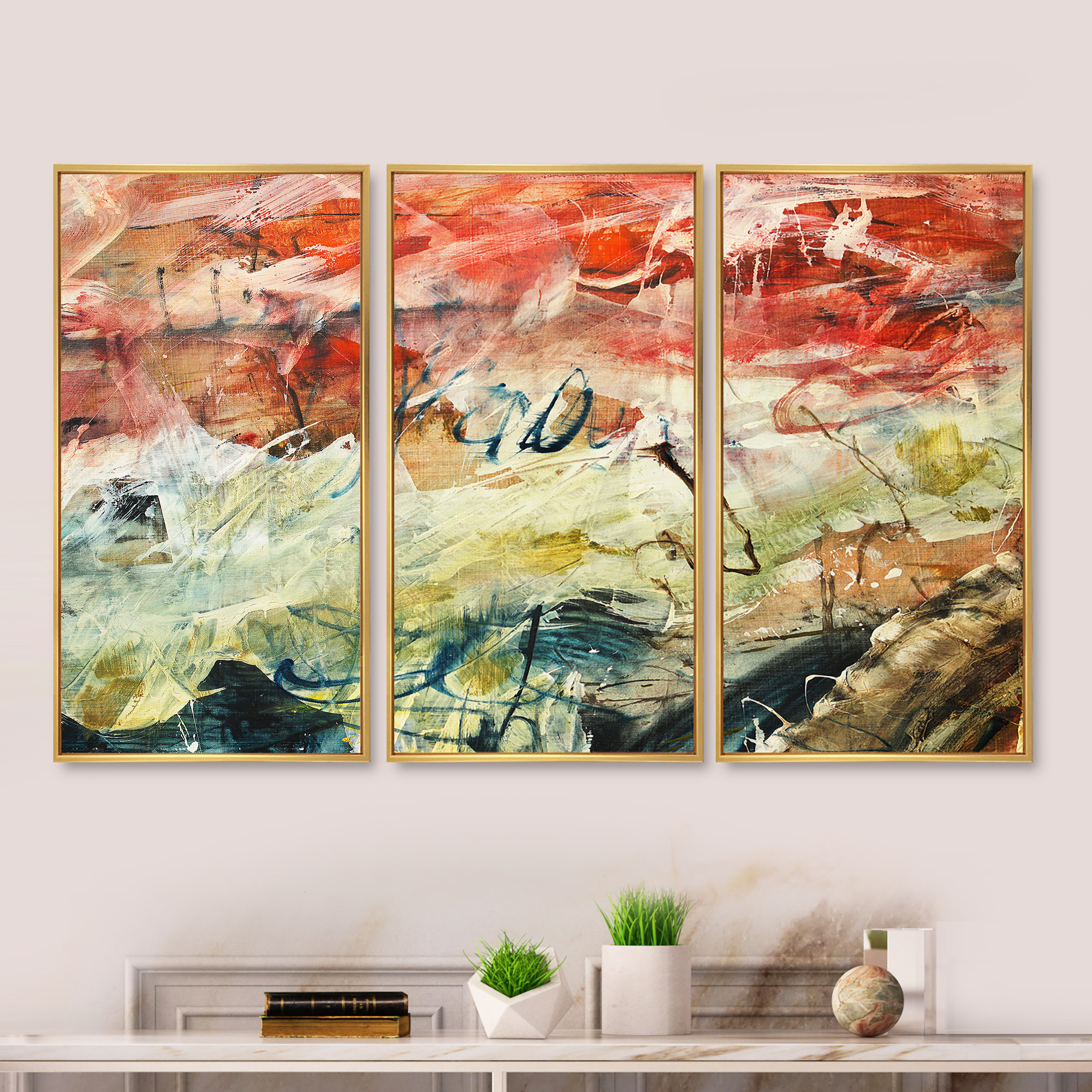 Wrought Studio™ Tri Colors In Oil Painting - Contemporary Framed Canvas ...