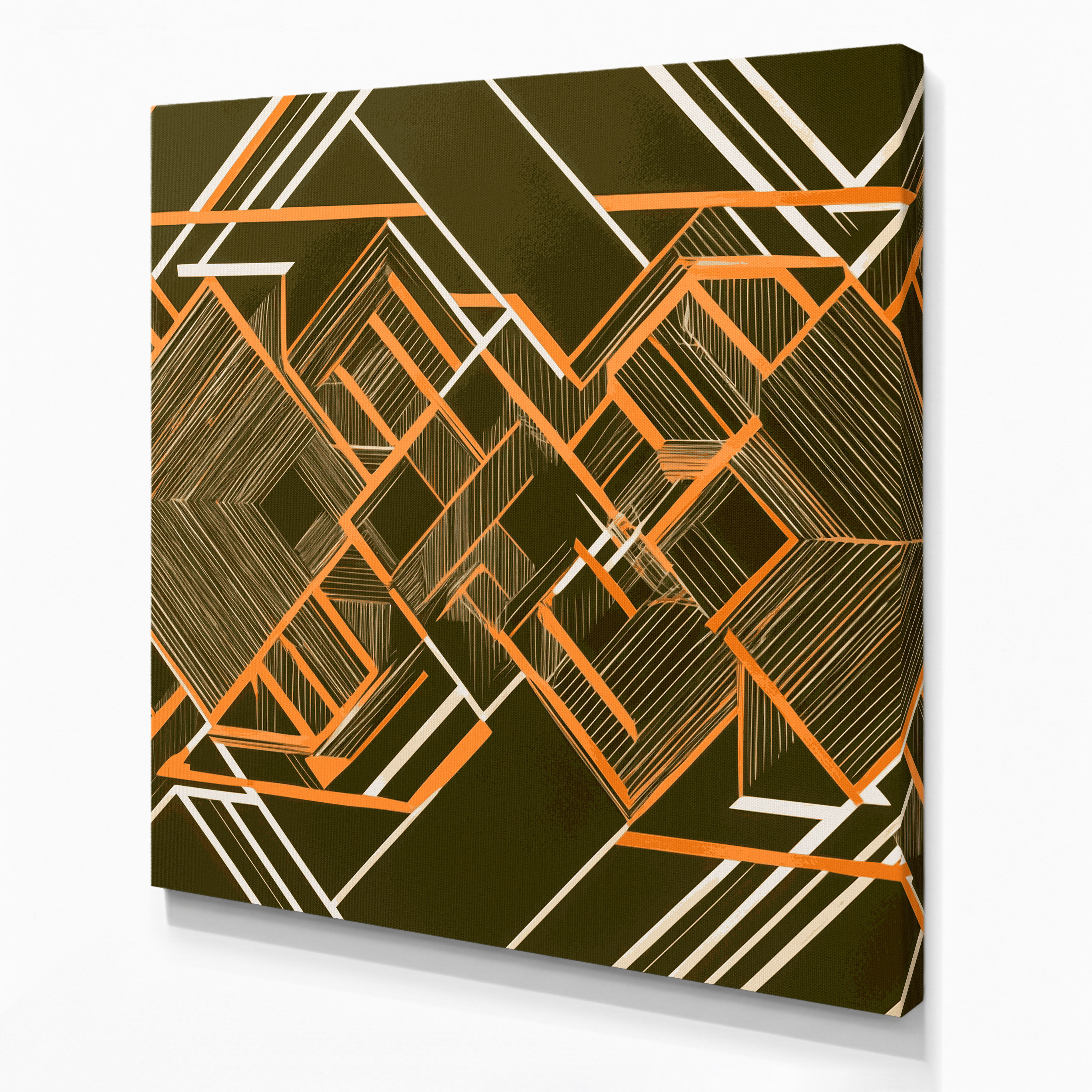 Ivy Bronx Op Art 90 Brown Canvas Wall Art | Wayfair