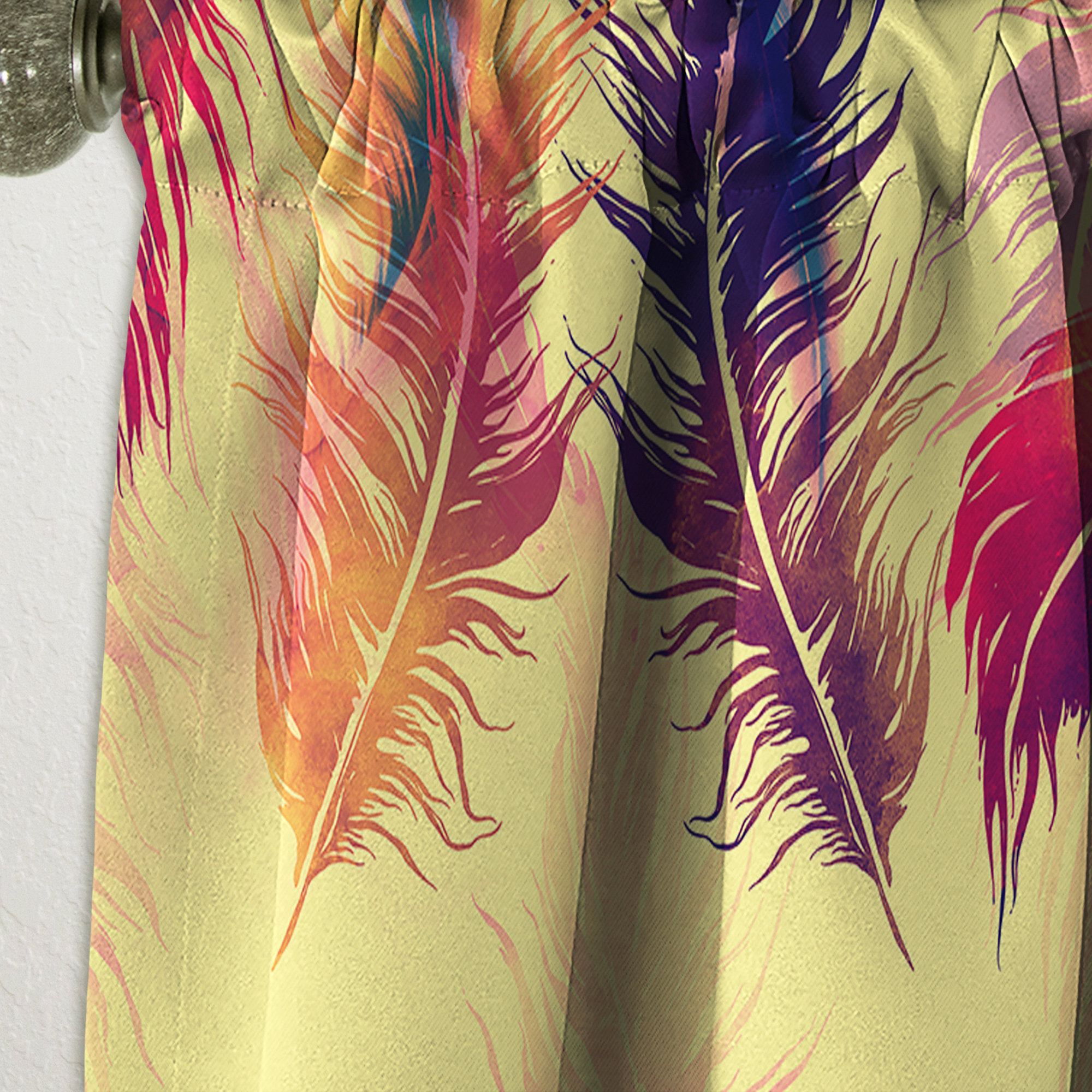 East Urban Home Pattern with Imprints of Flying Bird Feathers ...