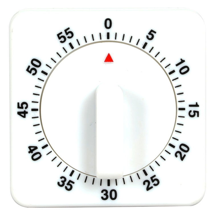 Deco Essentials Mechanical 60 Minute Kitchen Timer, No Batteries Needed ...