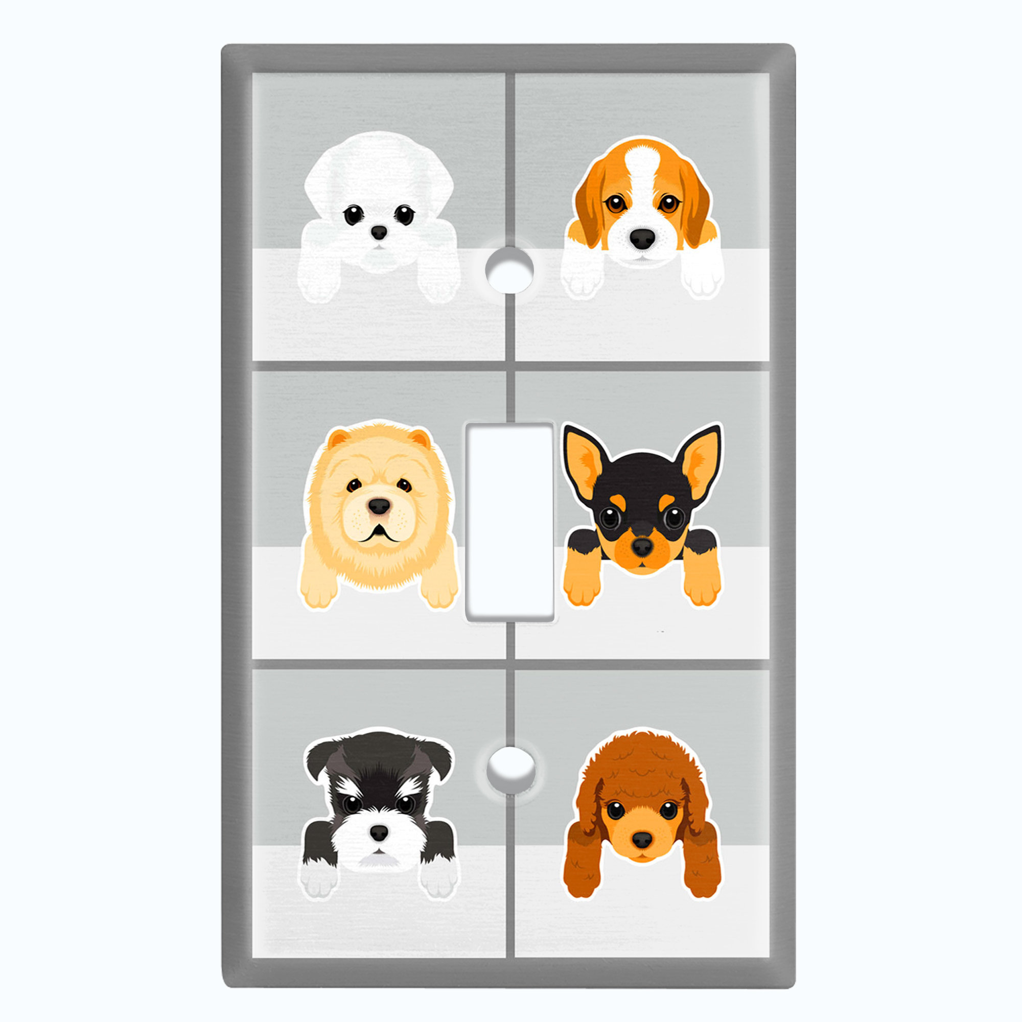 WorldAcc Metal Light Switch Plate Outlet Cover (Cute Puppy Dog Small ...