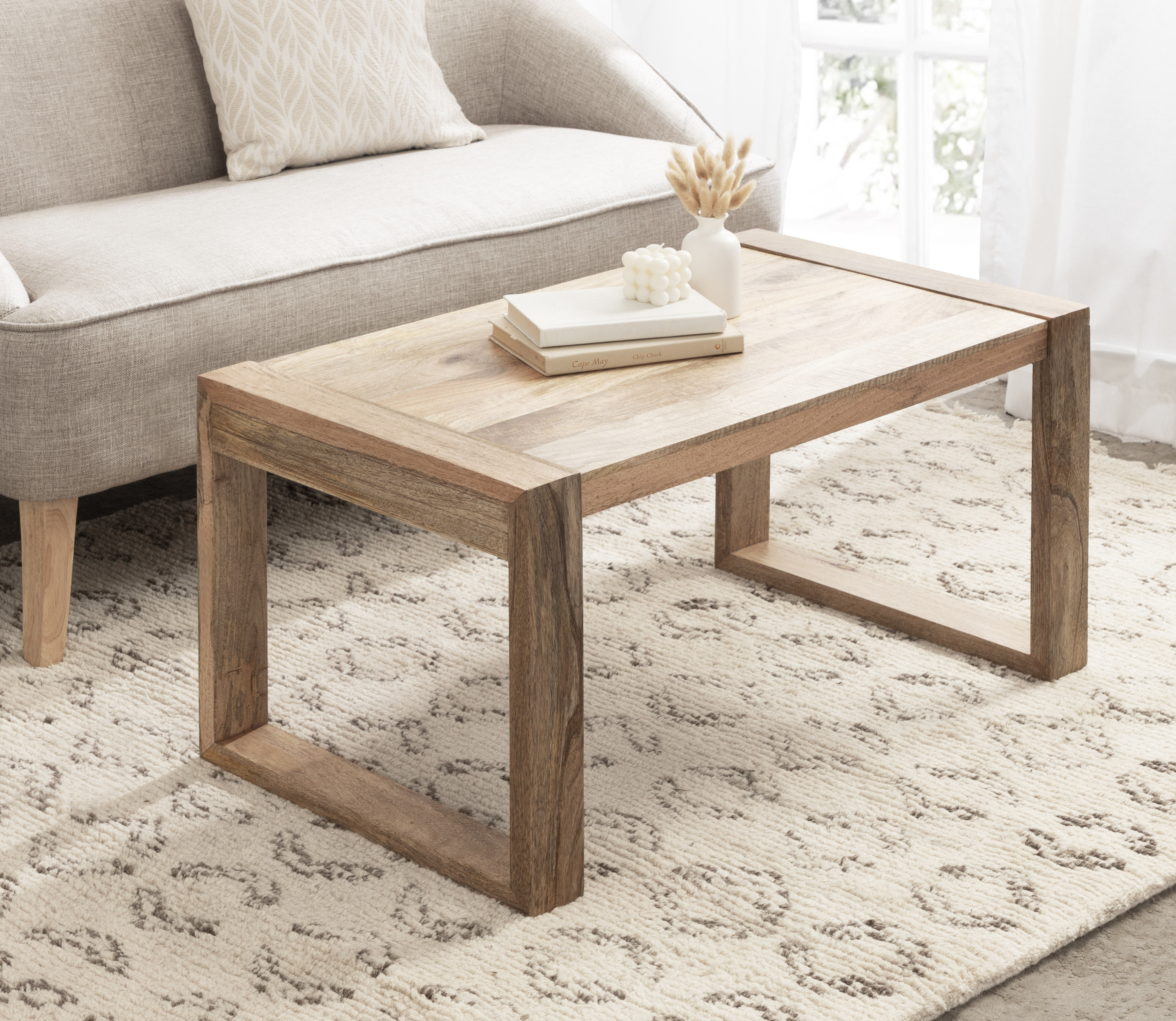 Millwood Pines Cleburn Rectangle Living Room Coffee Table with Solid ...