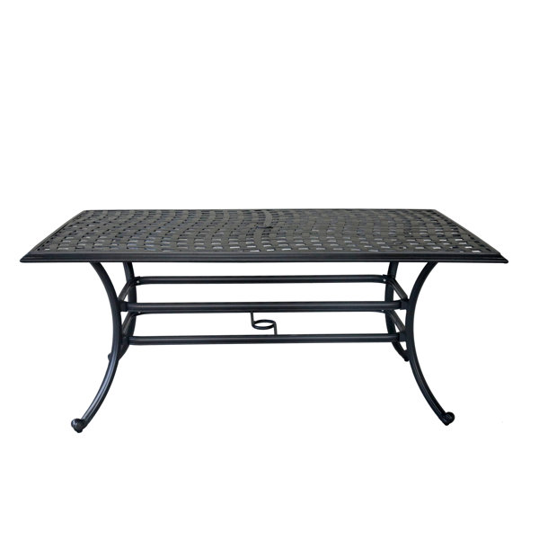 Lark Manor Annecorinne Rectangular Aluminum Outdoor Dining Table ...