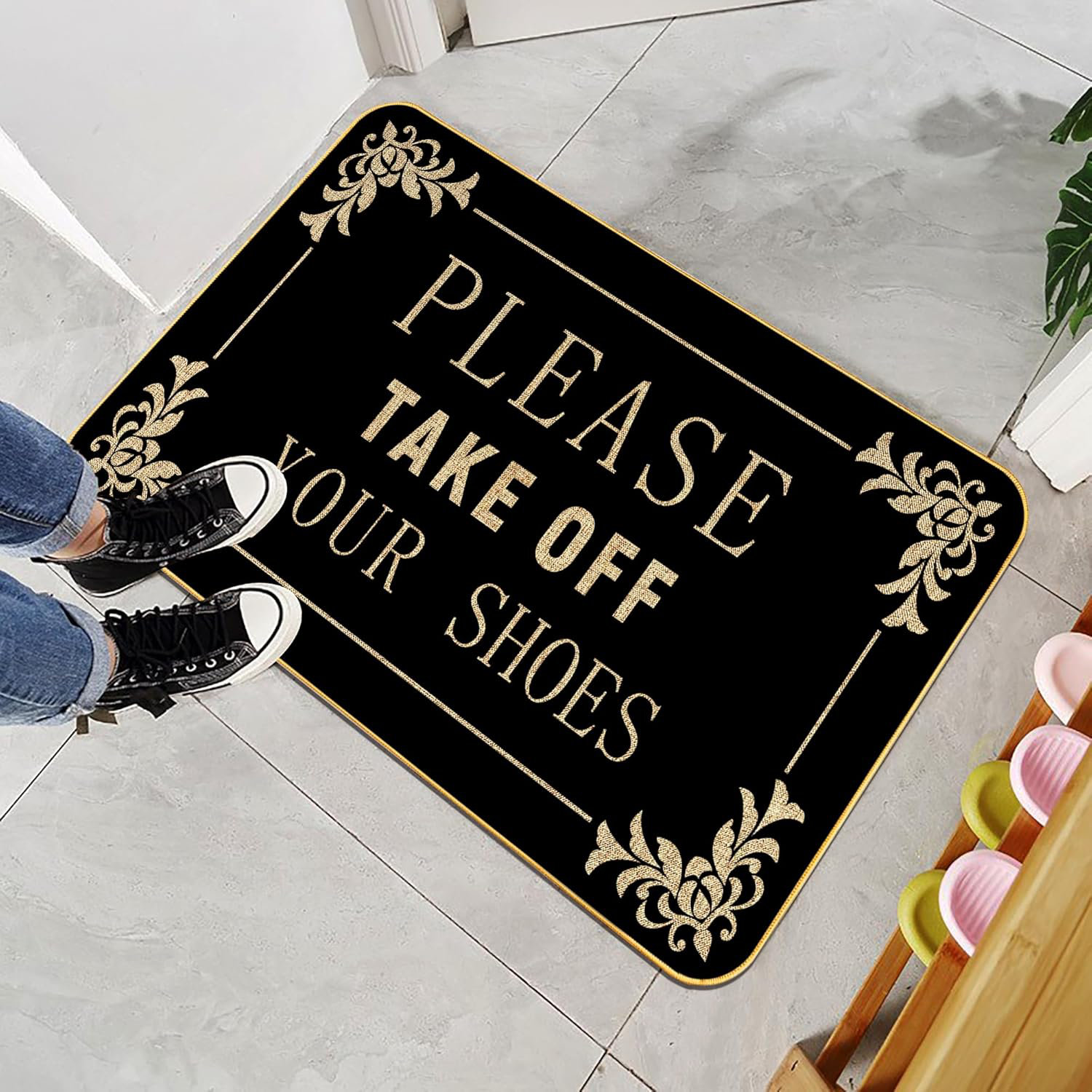 Trinx Funny Welcome Mats Please Take Off Your Shoes Mat For Entrance ...