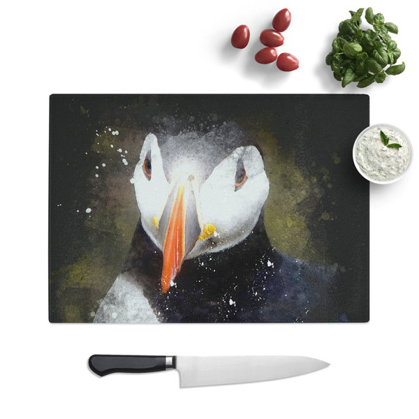 East Urban Home Atlantic Puffin Birds Vol.2 Paint Splash Chopping Board ...