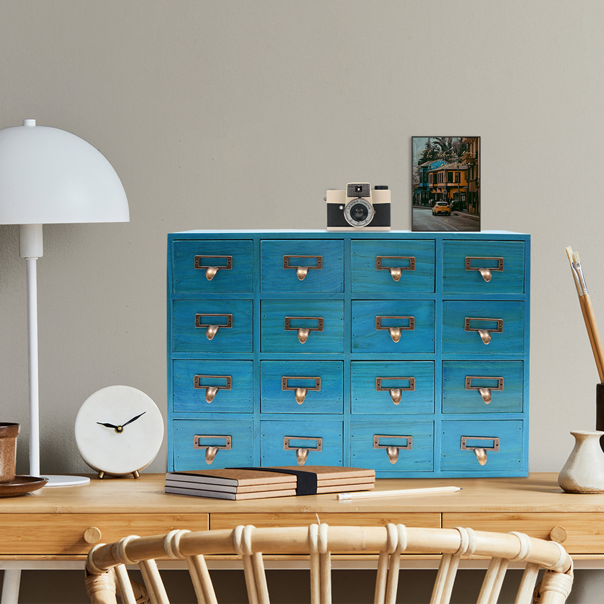 Everly Quinn Tondia Wood Stackable Desk Organizer with Drawers | Wayfair