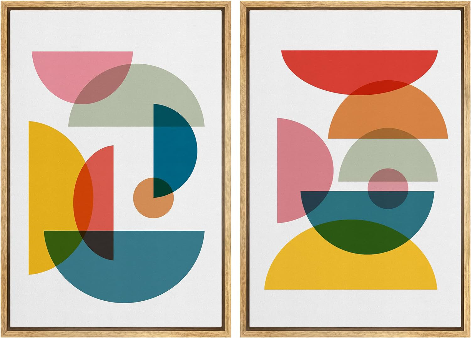IDEA4WALL Mid Century Shape Semi-Circle Variety Abstract Shapes ...
