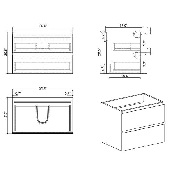 Ebern Designs 30" Bathroom Vanity White - Modern Chic, Plentiful ...