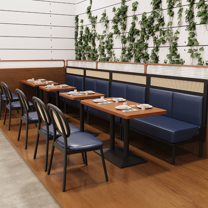 Canadian Linen Modern Simple Cafe Restaurant Benches Faux Leather ...