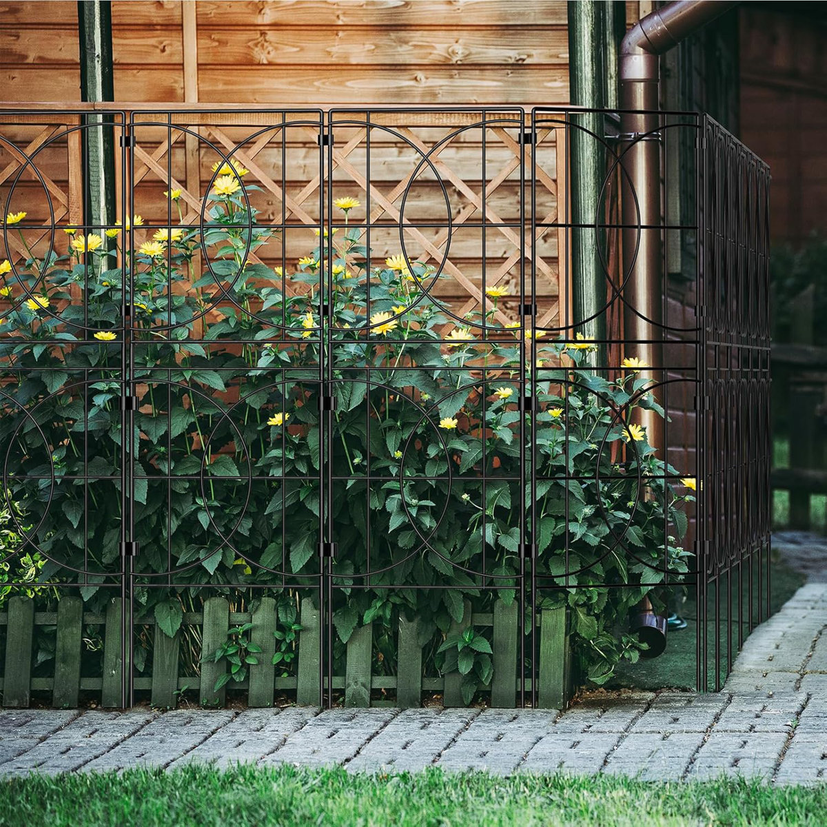 Zeki Shoggy Decorative Garden Fence 10 Pack, 37.5In(H) X 10.5Ft(L ...